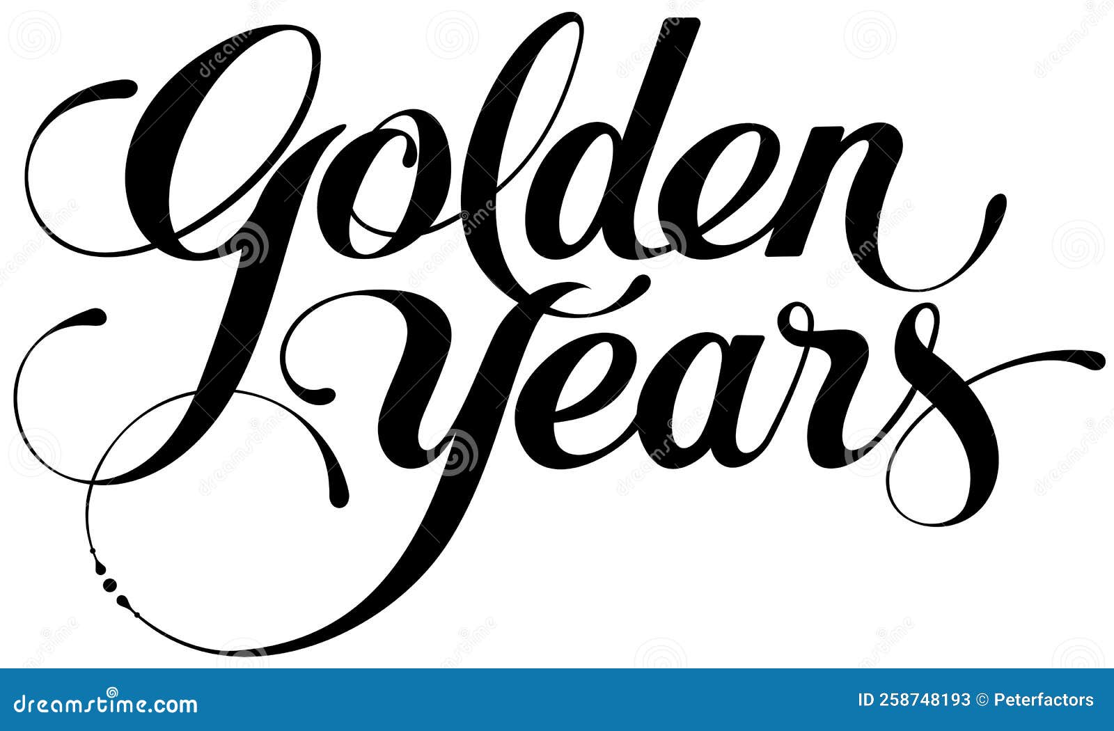 Golden Years - Custom Calligraphy Text Stock Vector - Illustration of ...