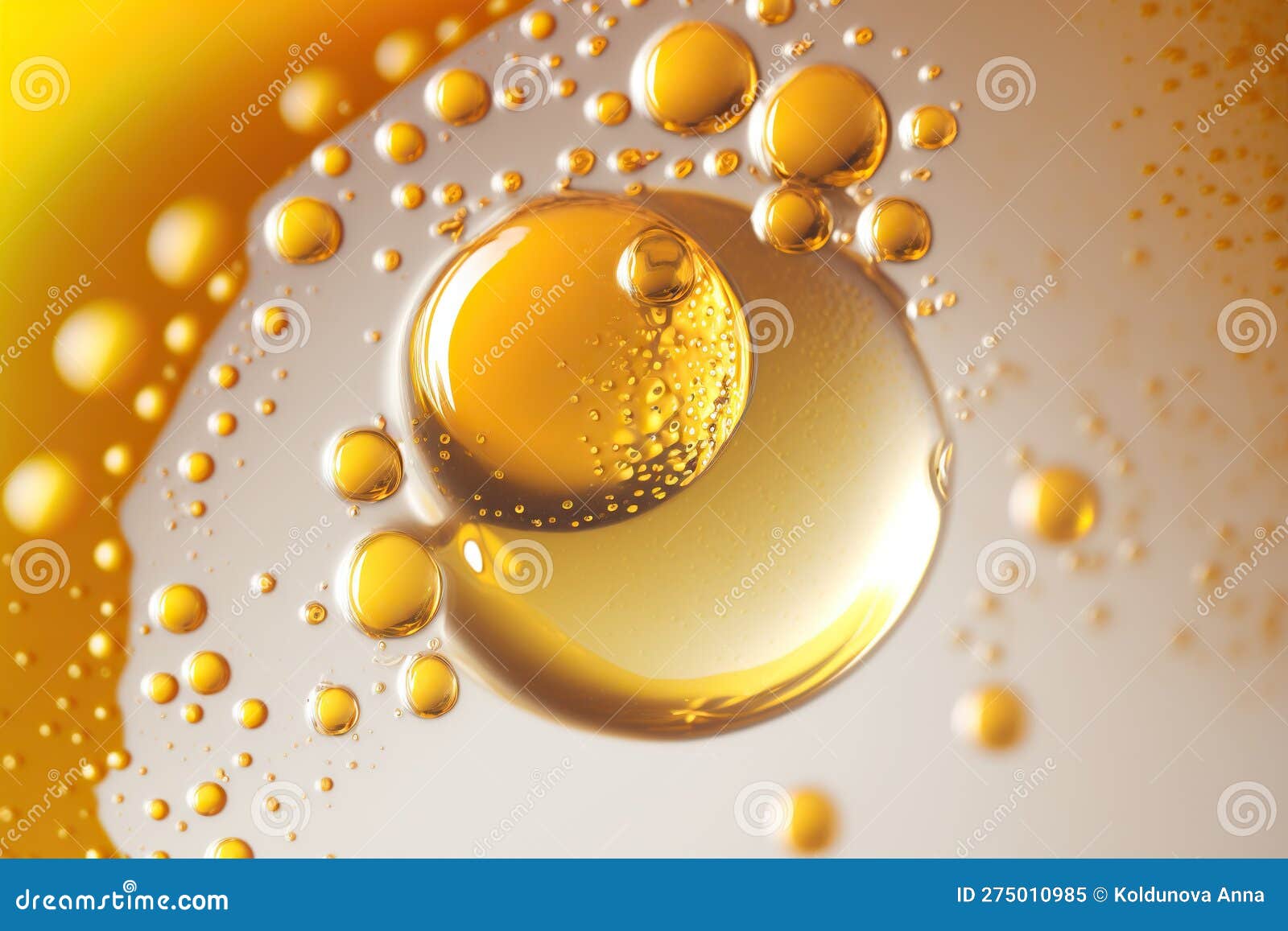 Golden Yellow Abstract Oil Bubbles, Created with Generative AI ...