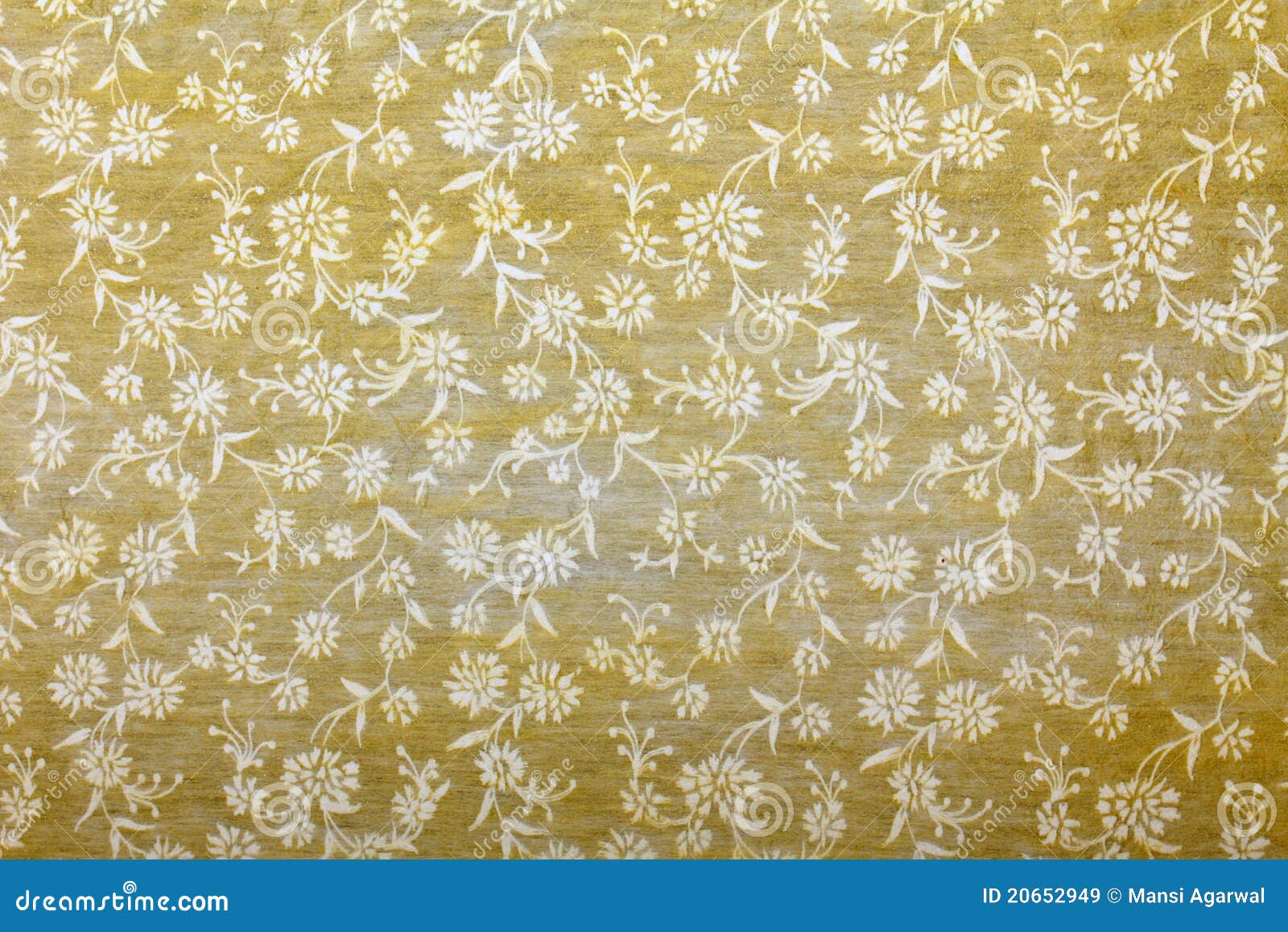 Golden Yellow Handmade Art Paper Floral Pattern Stock Image - Image of ...