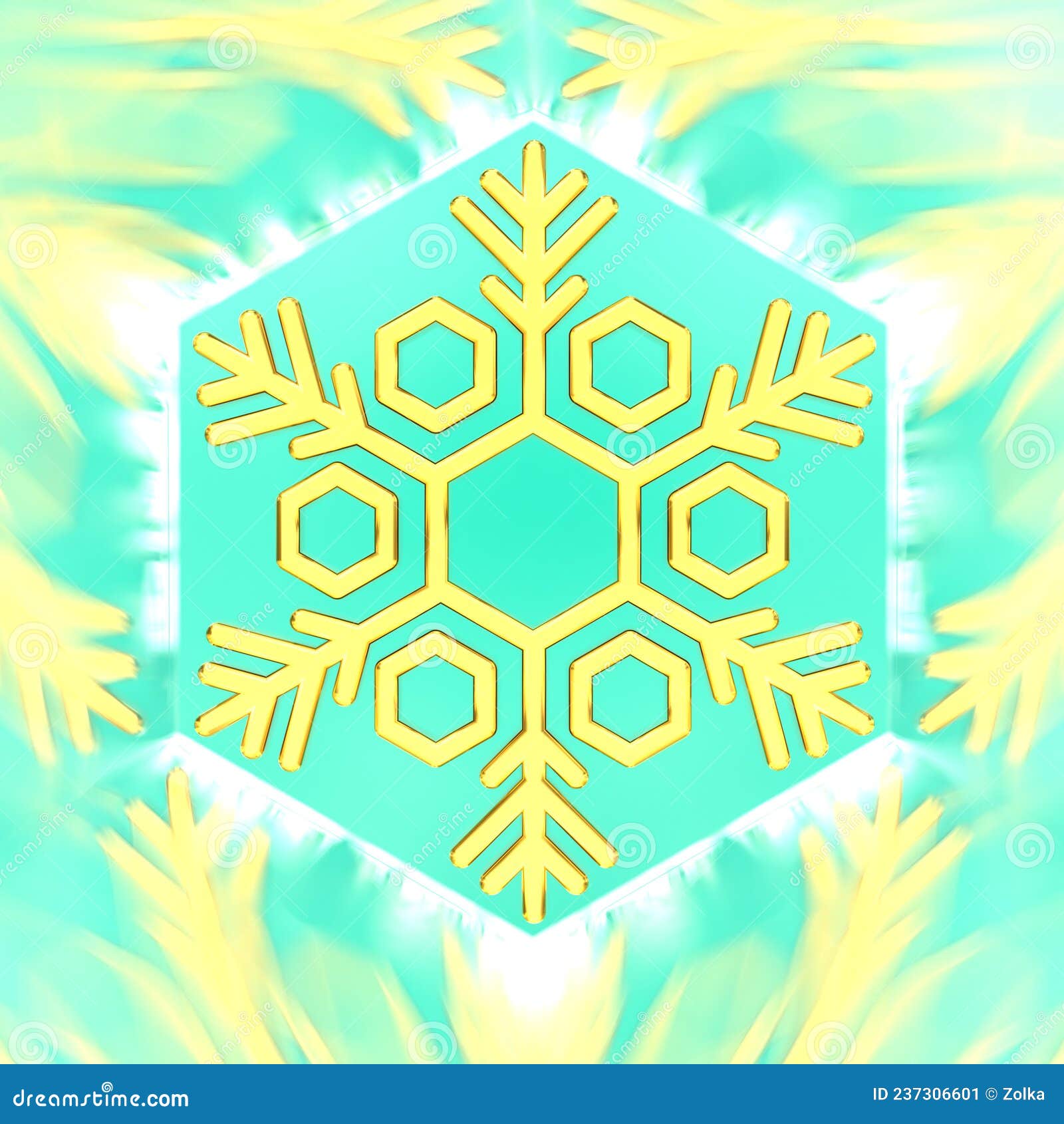 Golden Yellow One Snowflake for Card Stock Illustration - Illustration ...
