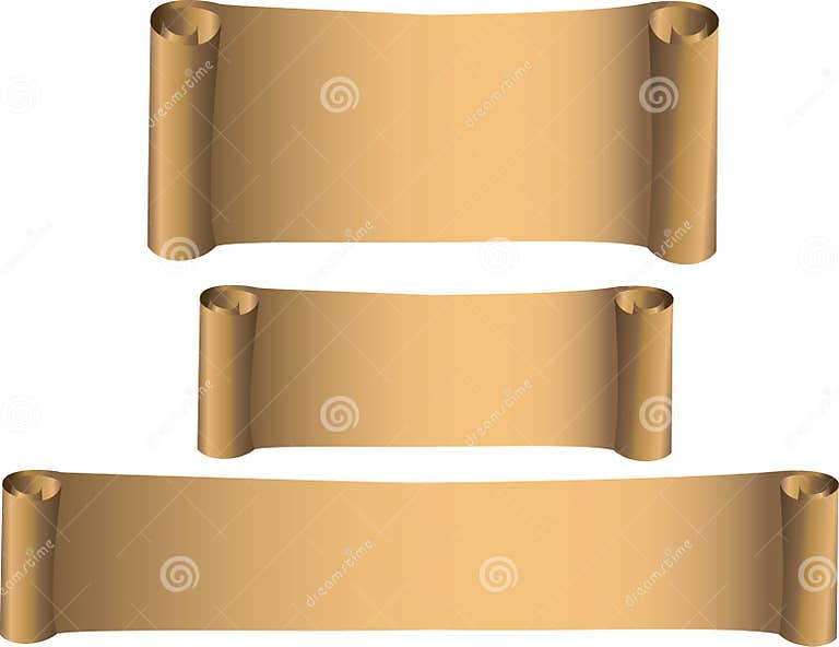 Golden yellow Scrolls stock vector. Illustration of banners - 7492111