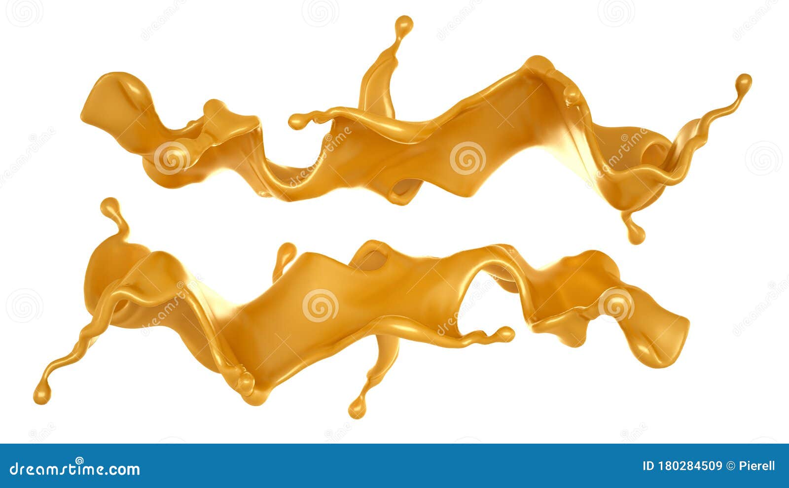 Golden Yellow Splash of Caramel. 3d Illustration, 3d Rendering Stock ...