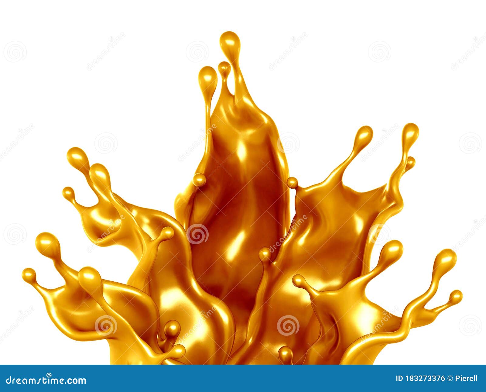 Golden Yellow Splash of Caramel. 3d Illustration, 3d Rendering Stock ...