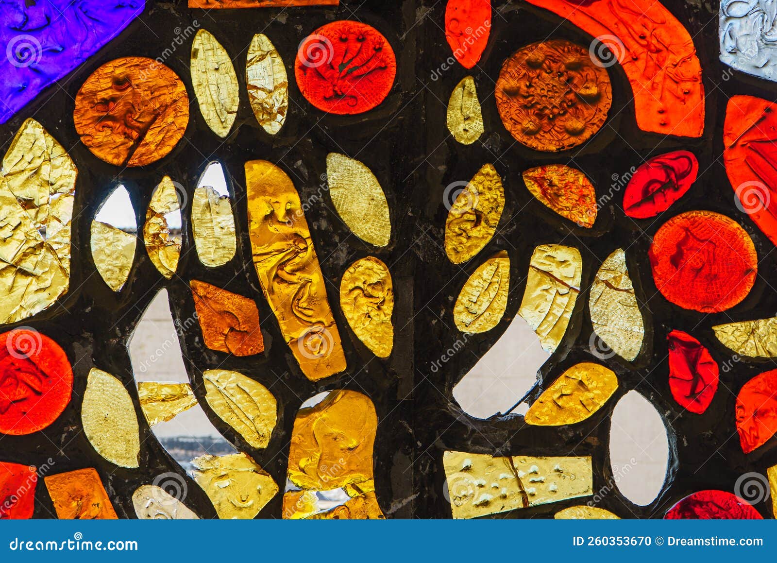 Golden Yellow Stained Glass Window Stock Photo - Image of amber ...