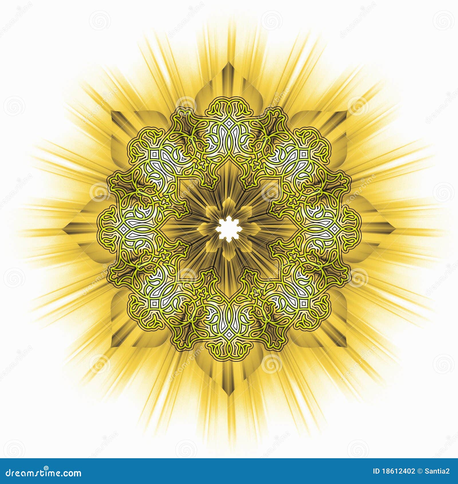 Golden Yellow Star Ornamental Tile Stock Illustration - Illustration of ...