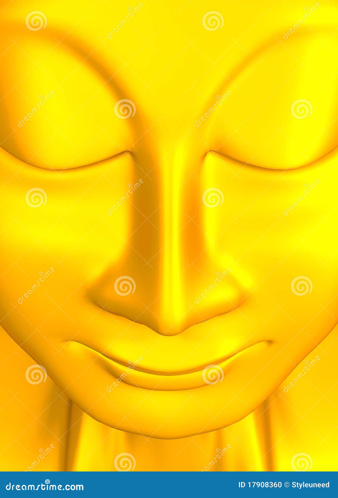 Golden zen buddha face 02 stock illustration. Illustration of religion ...