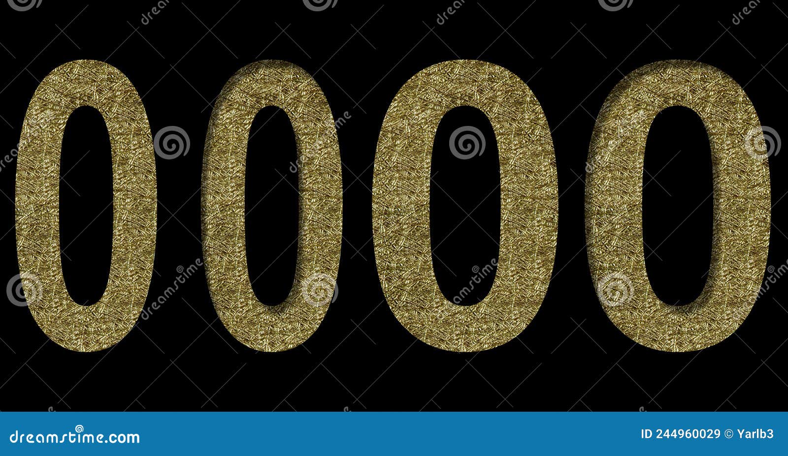 Golden Zero, 0 Cut Out of Black Paper on the Backdrop of a Pattern of ...