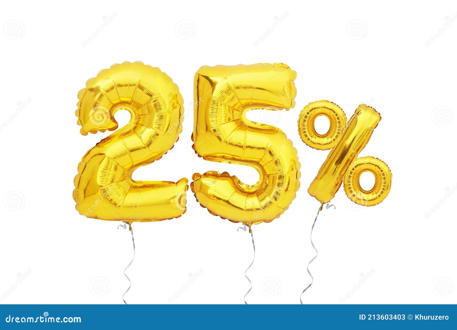 Balloon Percentage Sign Symbol 3D Golden Foil Realistic Alphabet Stock ...