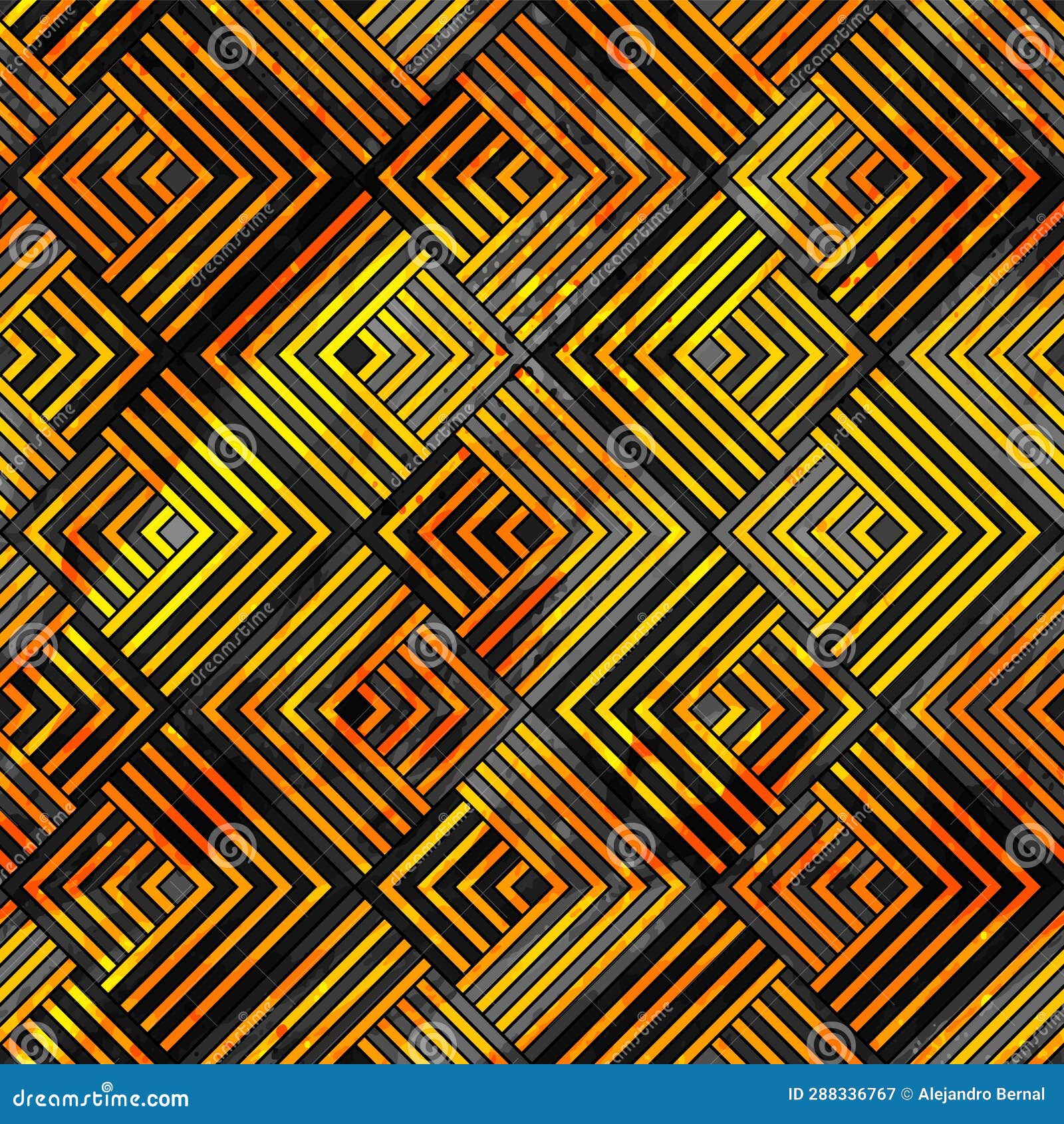 Golden Zig Zag Seamless Art Based on South American Indigenous Stock ...