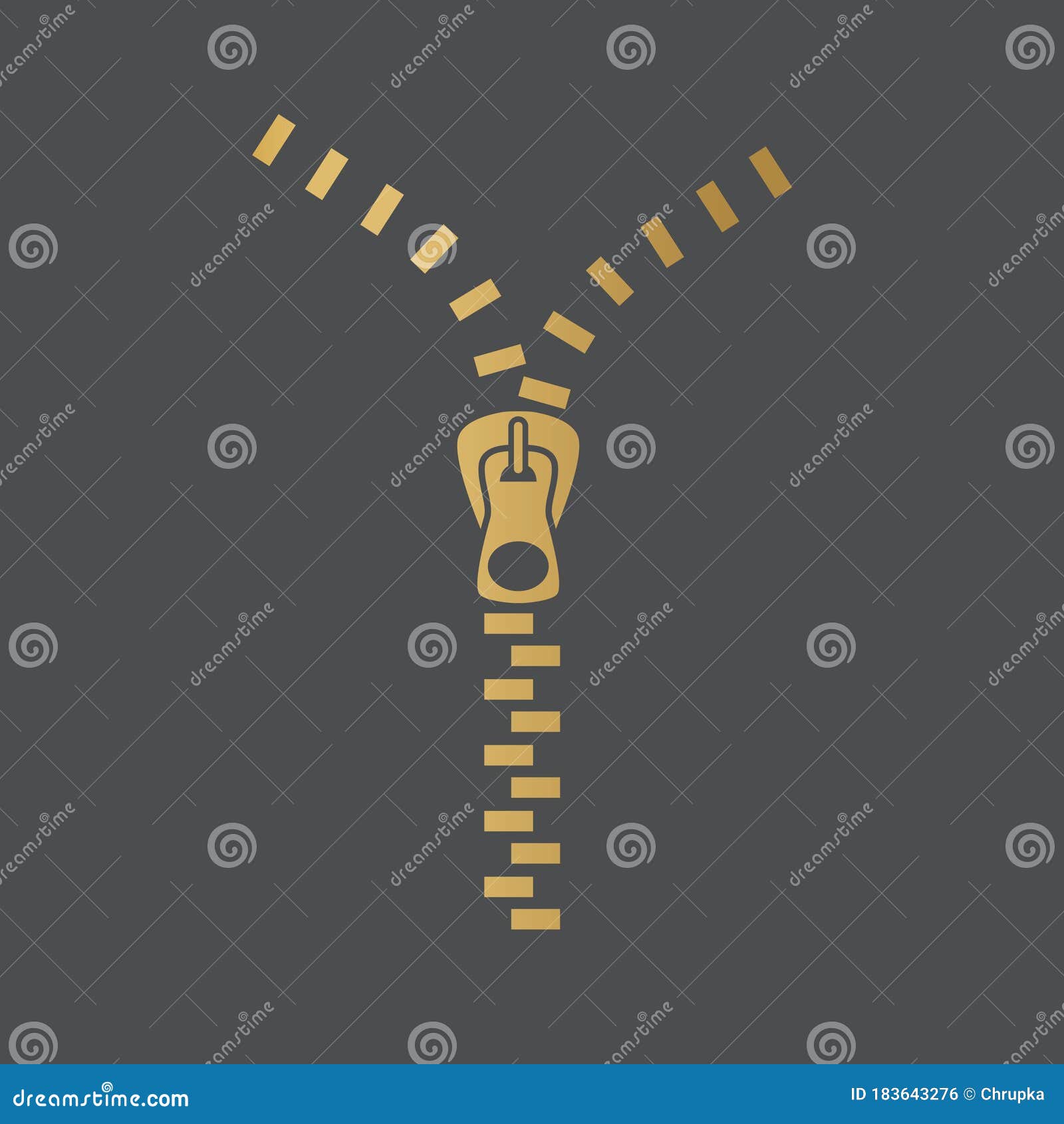 Golden ZIP icon stock vector. Illustration of glitter - 183643276