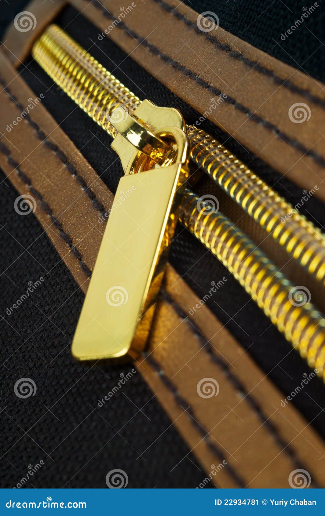 Golden zipper stock image. Image of material, golden - 22934781