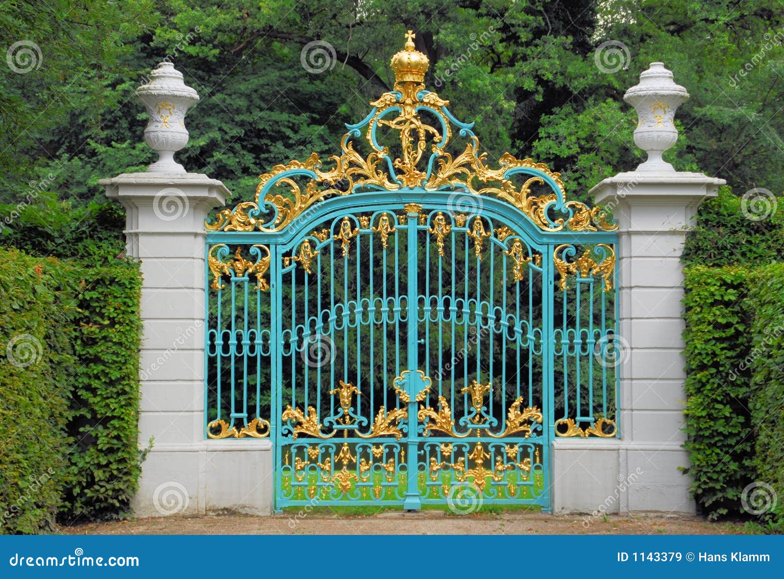 GoldenBlue Gate stock image. Image of stone, castle, elecorral - 1143379