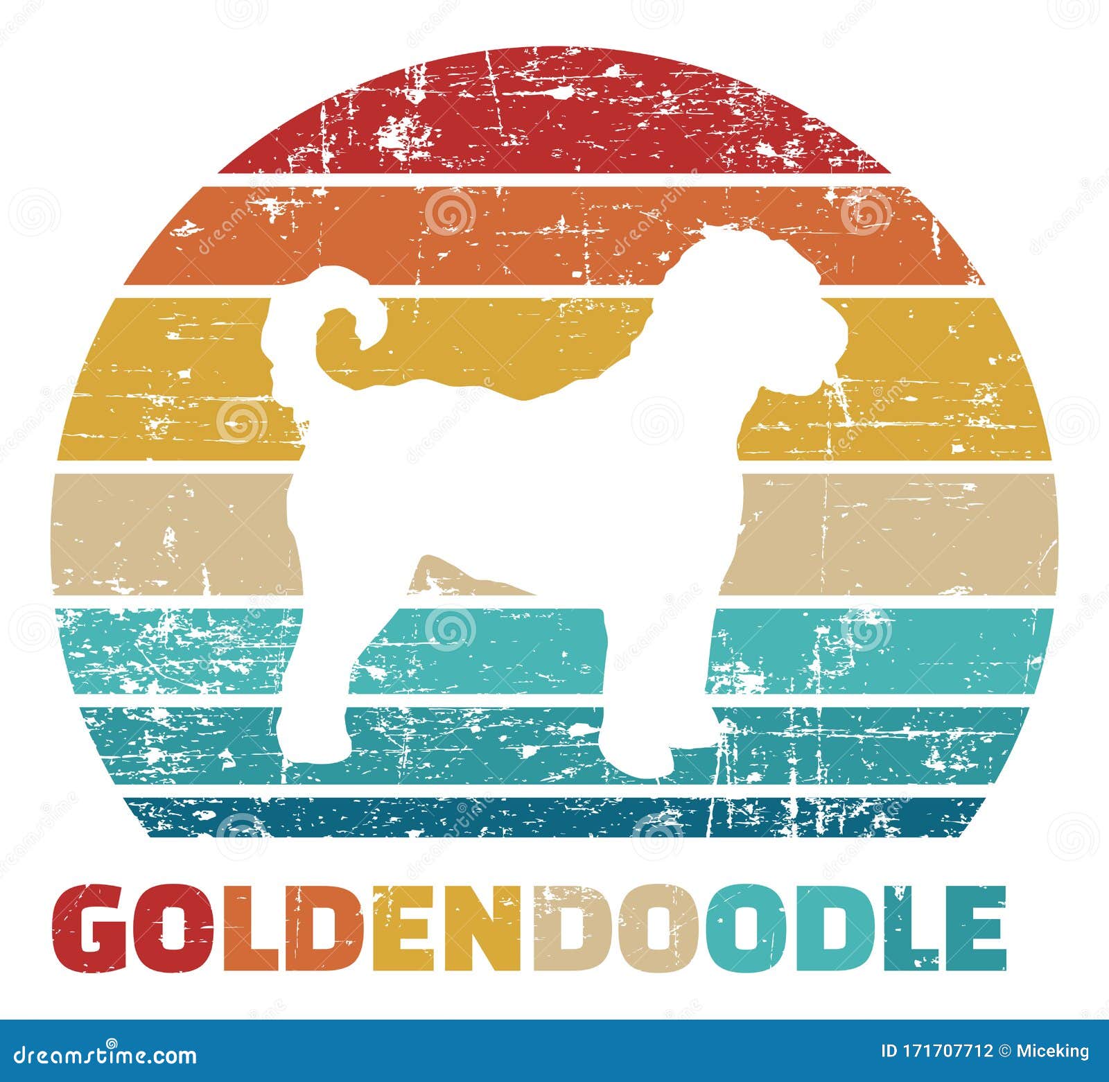 Goldendoodle vintage color stock vector. Illustration of retro - 171707712