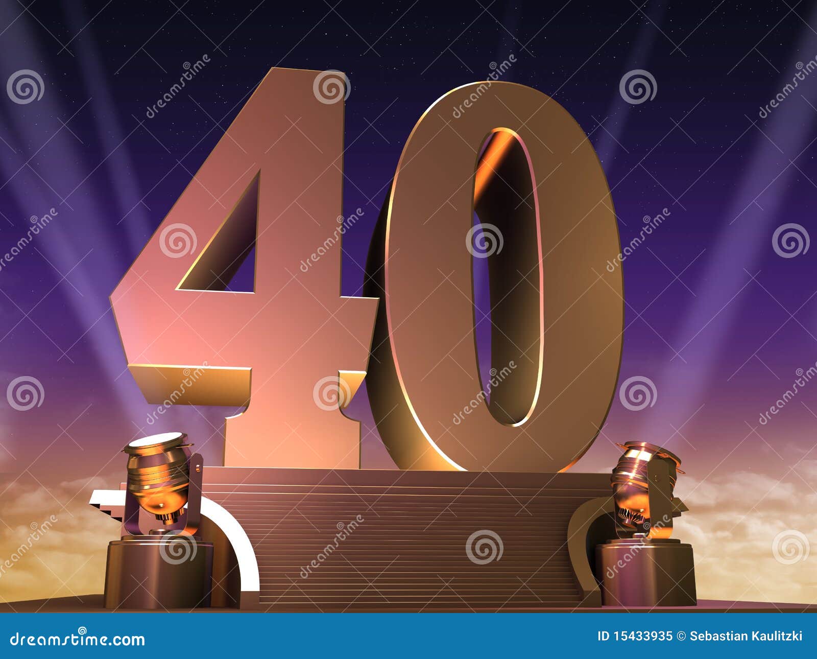 Goldene 40 stock abbildung. Illustration von beleuchtung - 15433935