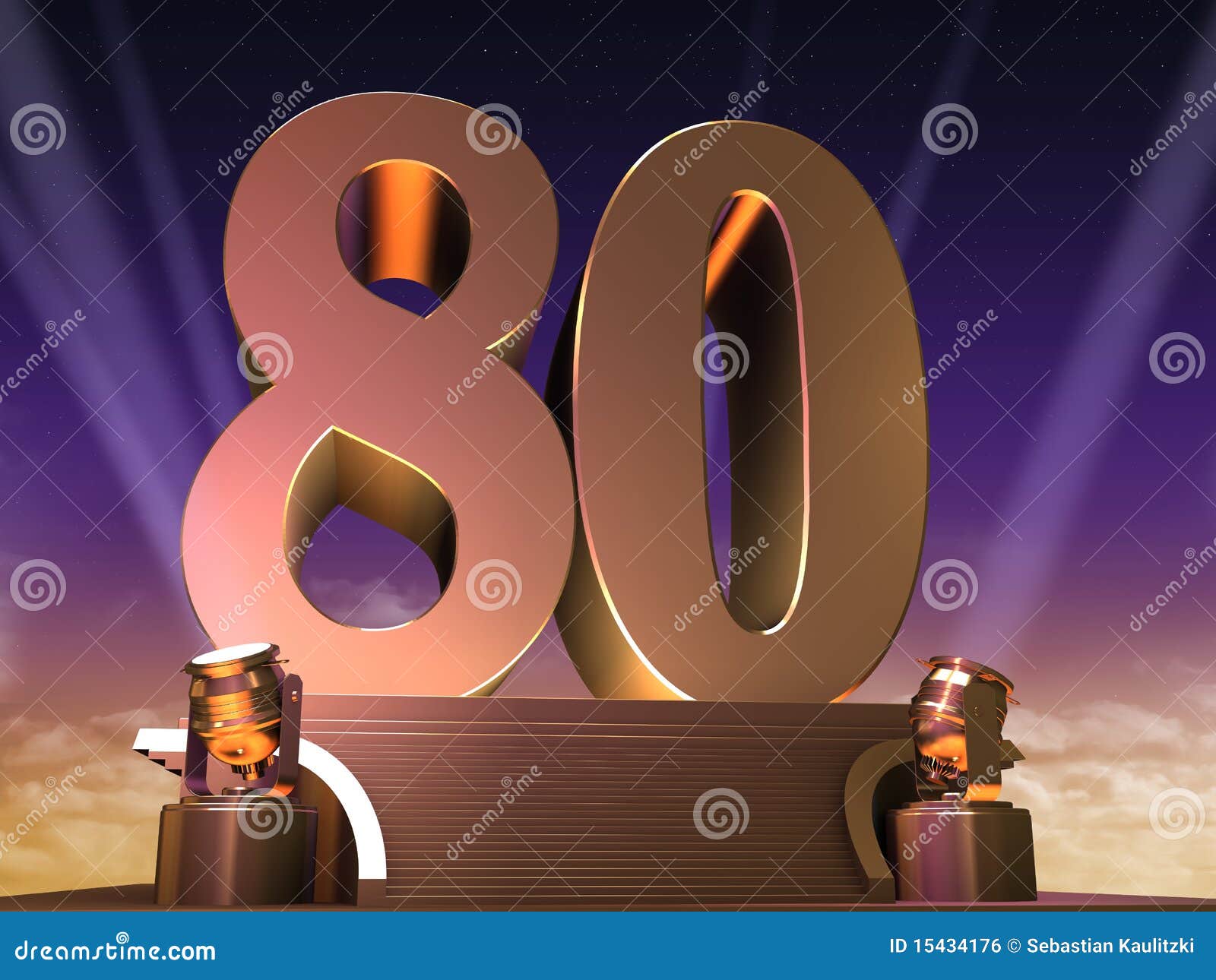 Goldene 80 stock abbildung. Illustration von fünfzig - 15434176