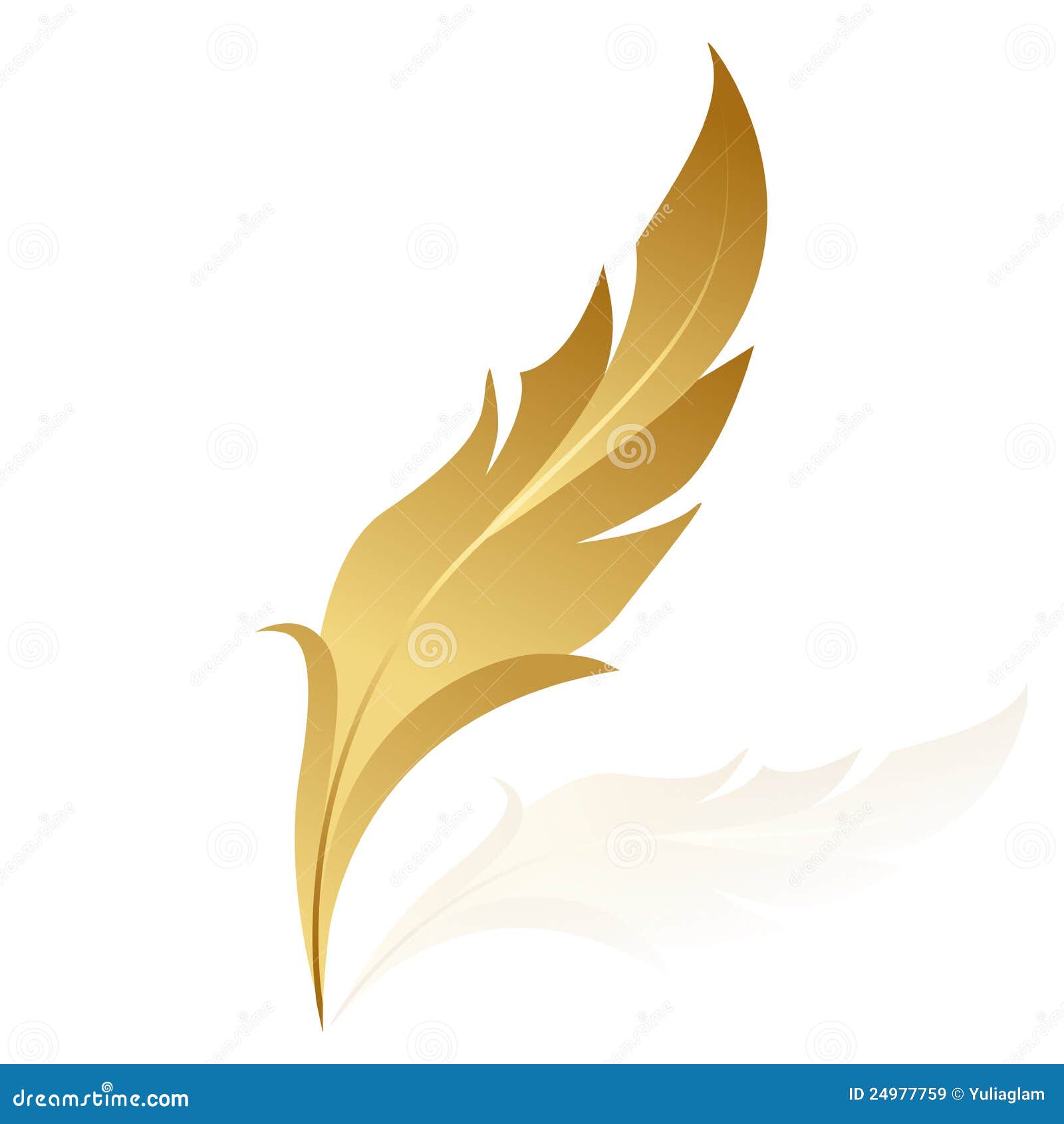 Goldene Feder vektor abbildung. Illustration von anstrich - 24977759