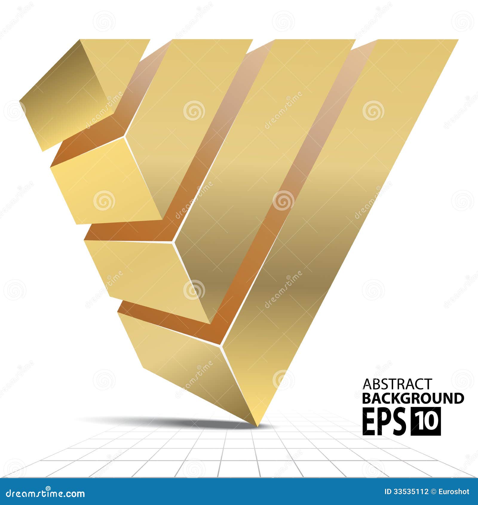 Goldene Form Der Pyramiden-3D, Vektor-Illustration. Vektor Abbildung ...