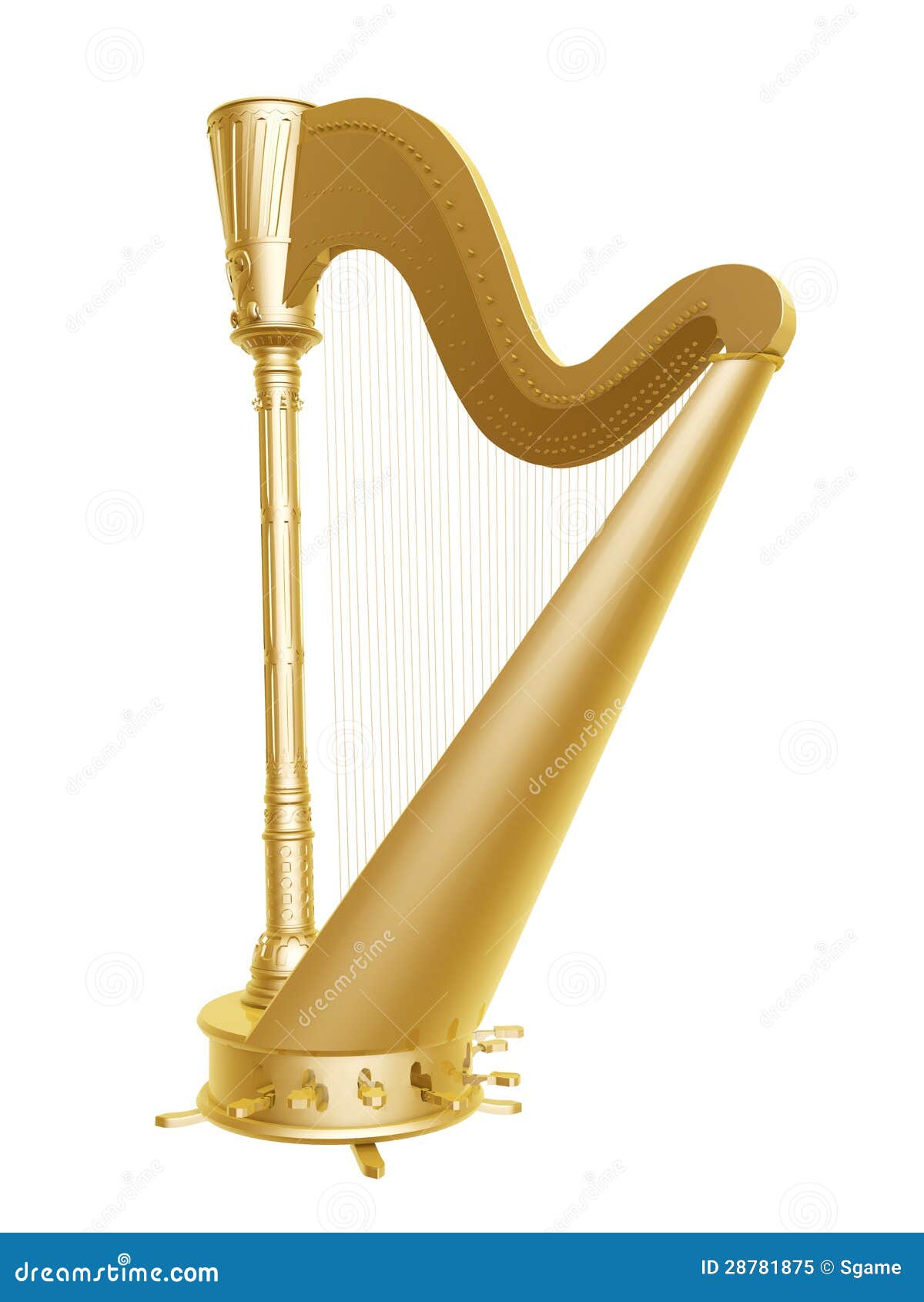 Goldene Harfe stock abbildung. Illustration von melodie - 28781875