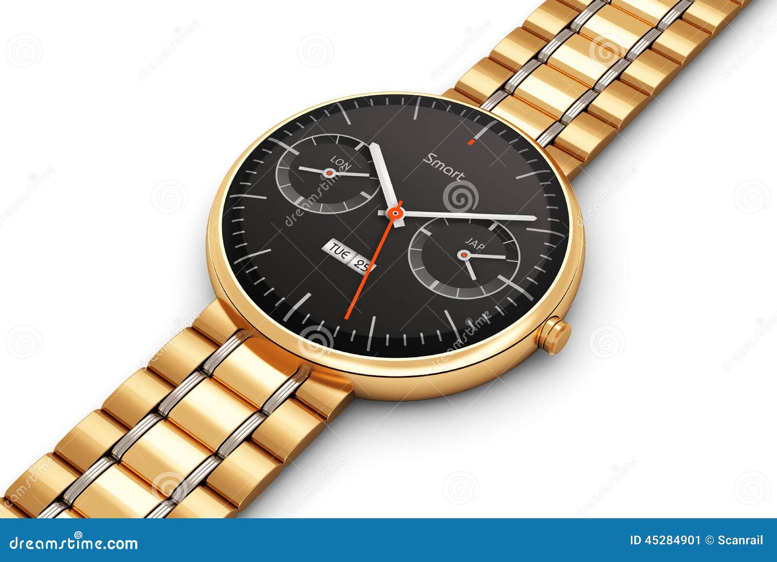 Goldene Intelligente Luxusuhr Stock Abbildung - Illustration von ...