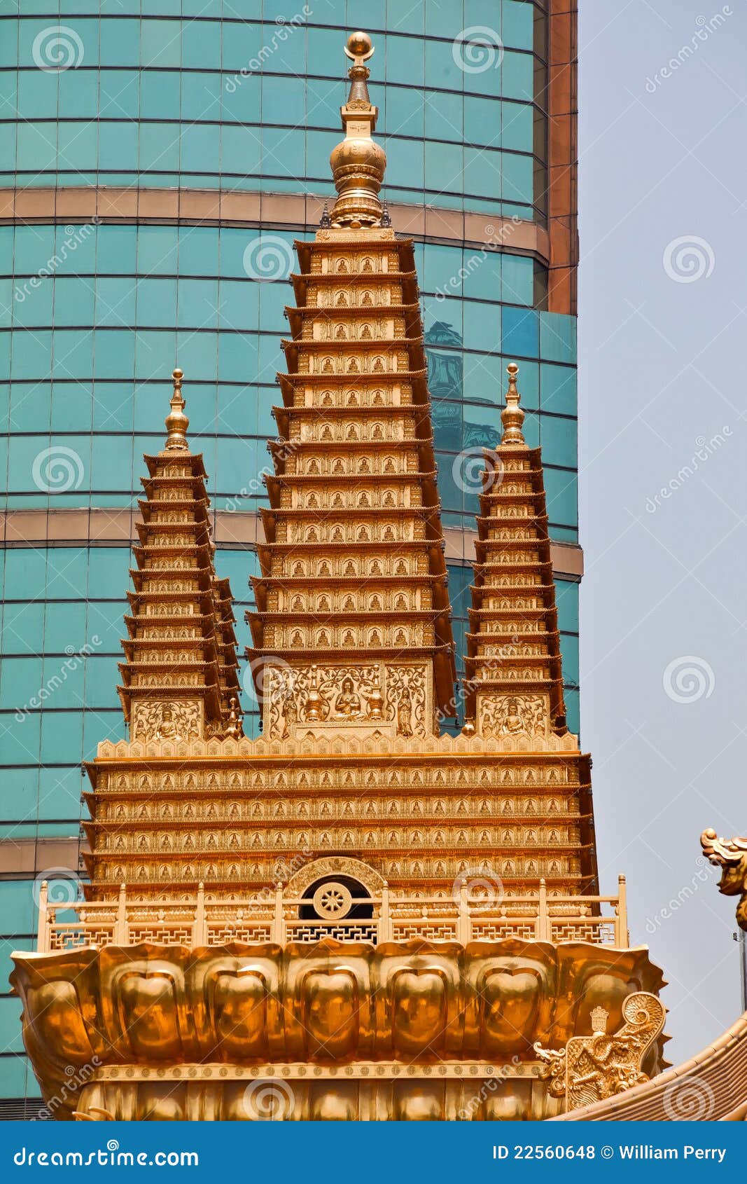 Goldene Tempel Jing Ein Tempel Shanghai China Stockfoto - Bild von ...