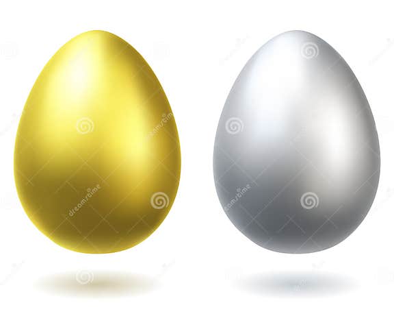 Goldene und silberne Eier vektor abbildung. Illustration von gold ...