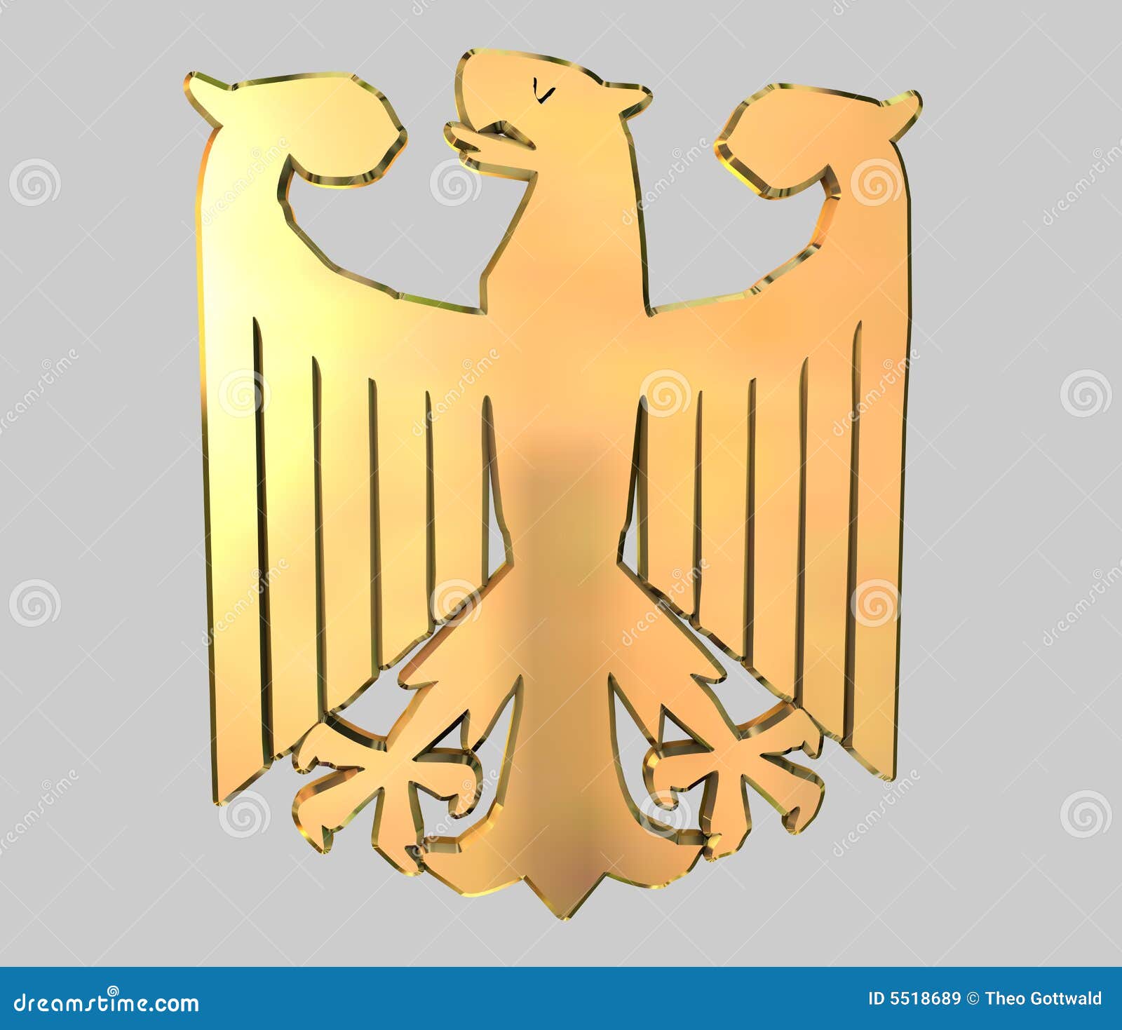 Goldener deutscher Adler stock abbildung. Illustration von kunst - 5518689