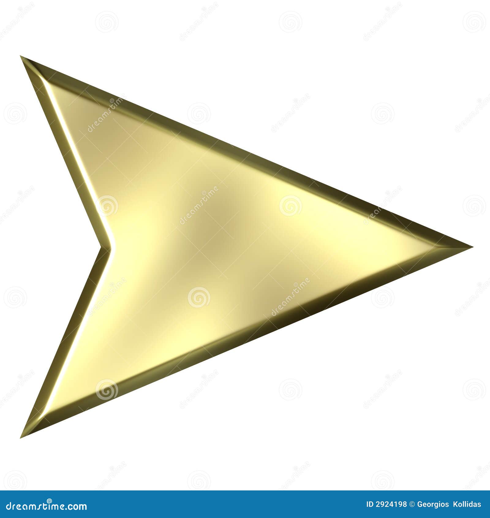Goldener Pfeil 3D stock abbildung. Illustration von pfeil - 2924198