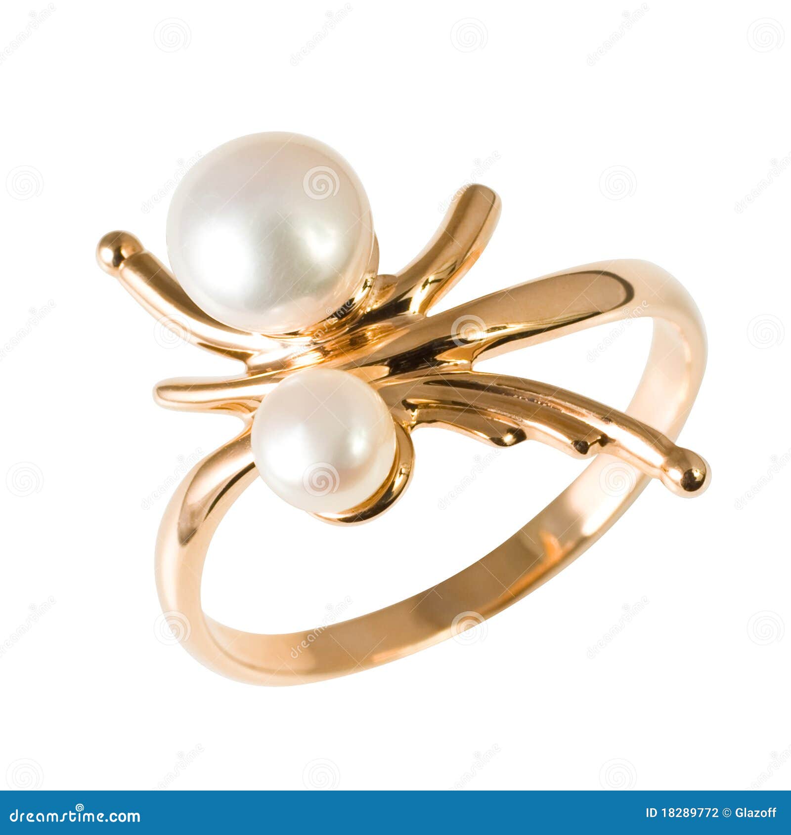 Goldener Ring mit Perlen stockfoto. Bild von luxus, diamant - 18289772
