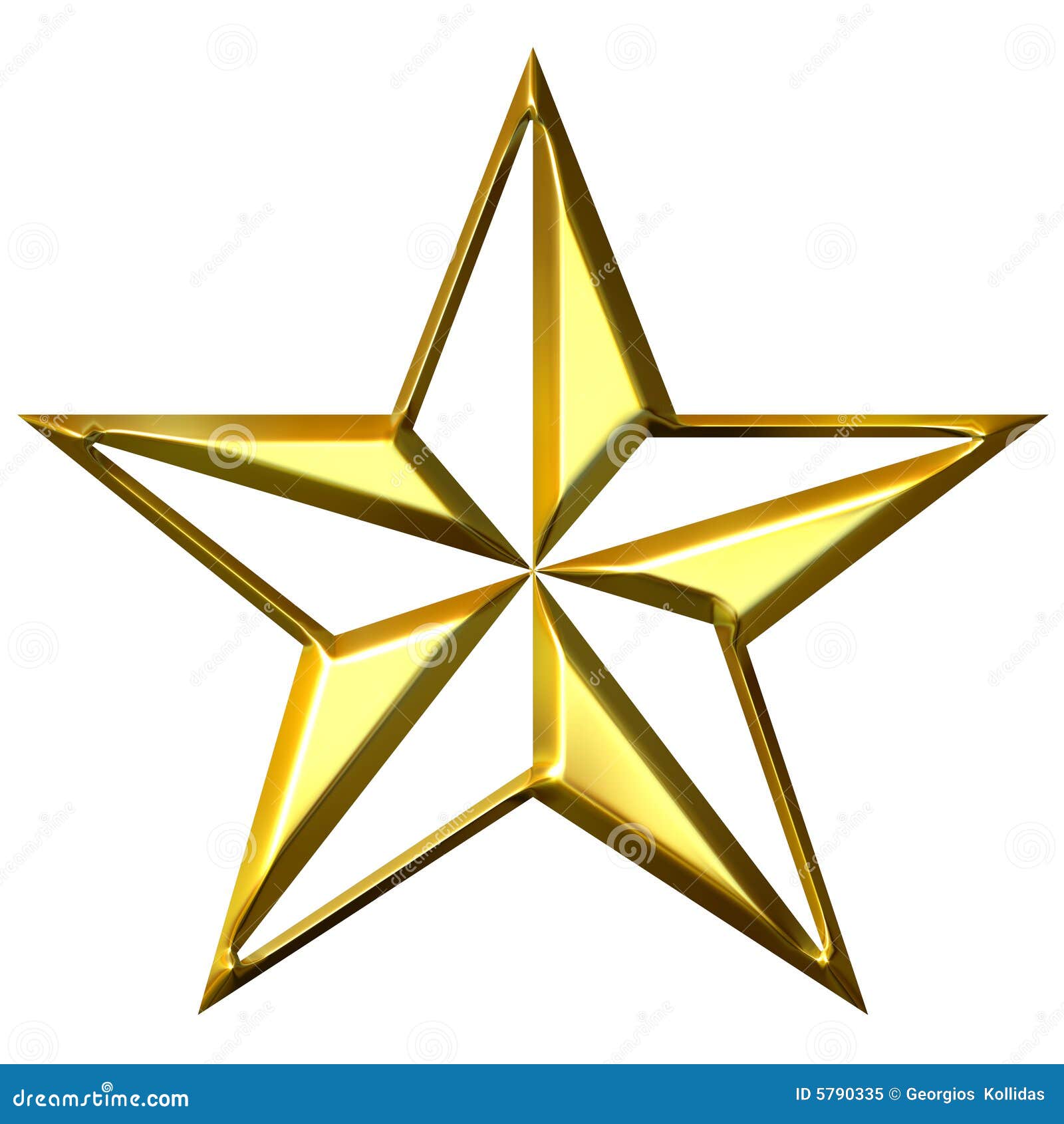 Goldener Stern 3D stock abbildung. Illustration von strahl - 5790335