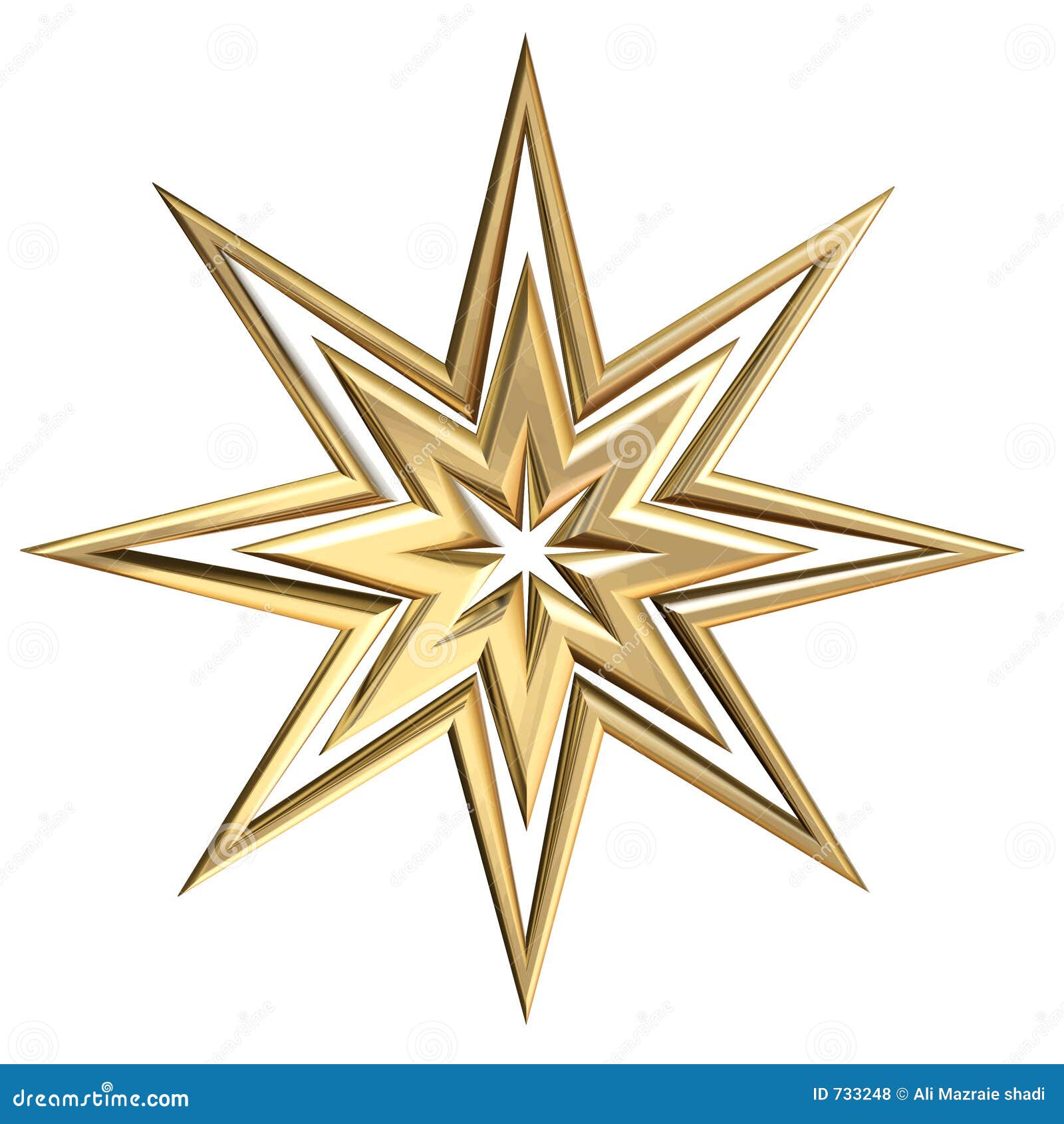 Goldener Stern stock abbildung. Illustration von dekoration - 733248