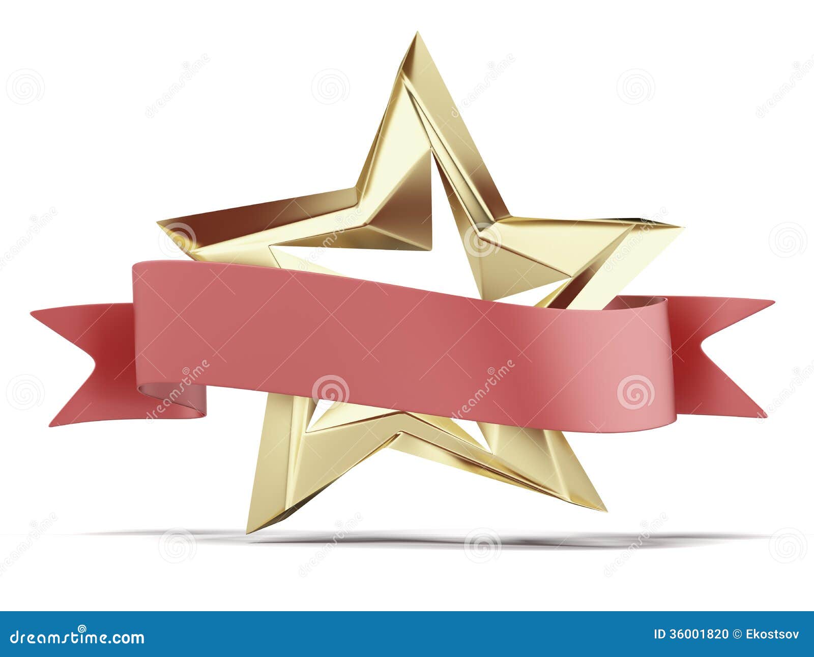 Goldener Stern Und Rotes Band Stock Abbildung - Illustration von preis ...