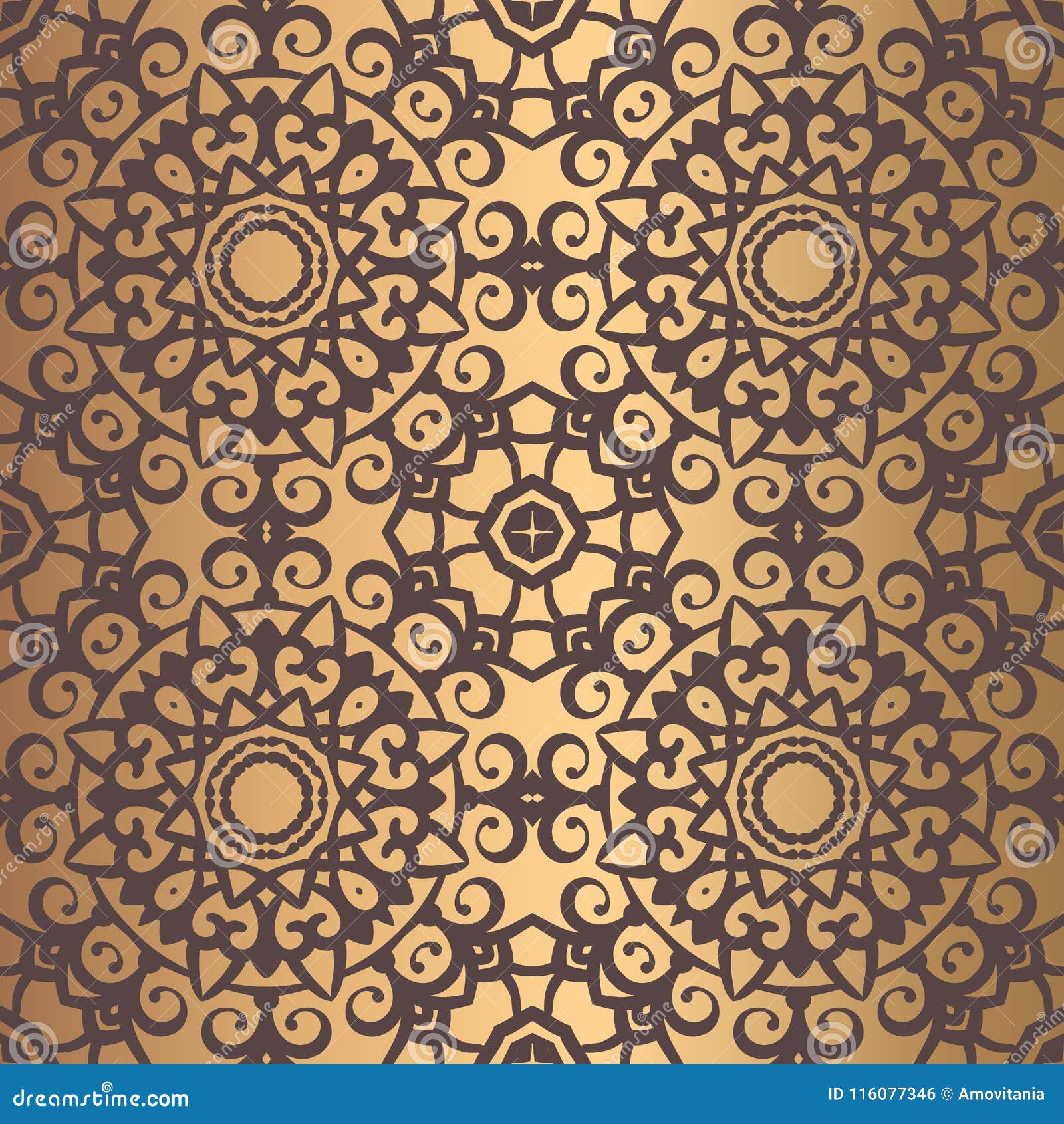 Goldenes Arabesken-Muster vektor abbildung. Illustration von muster ...