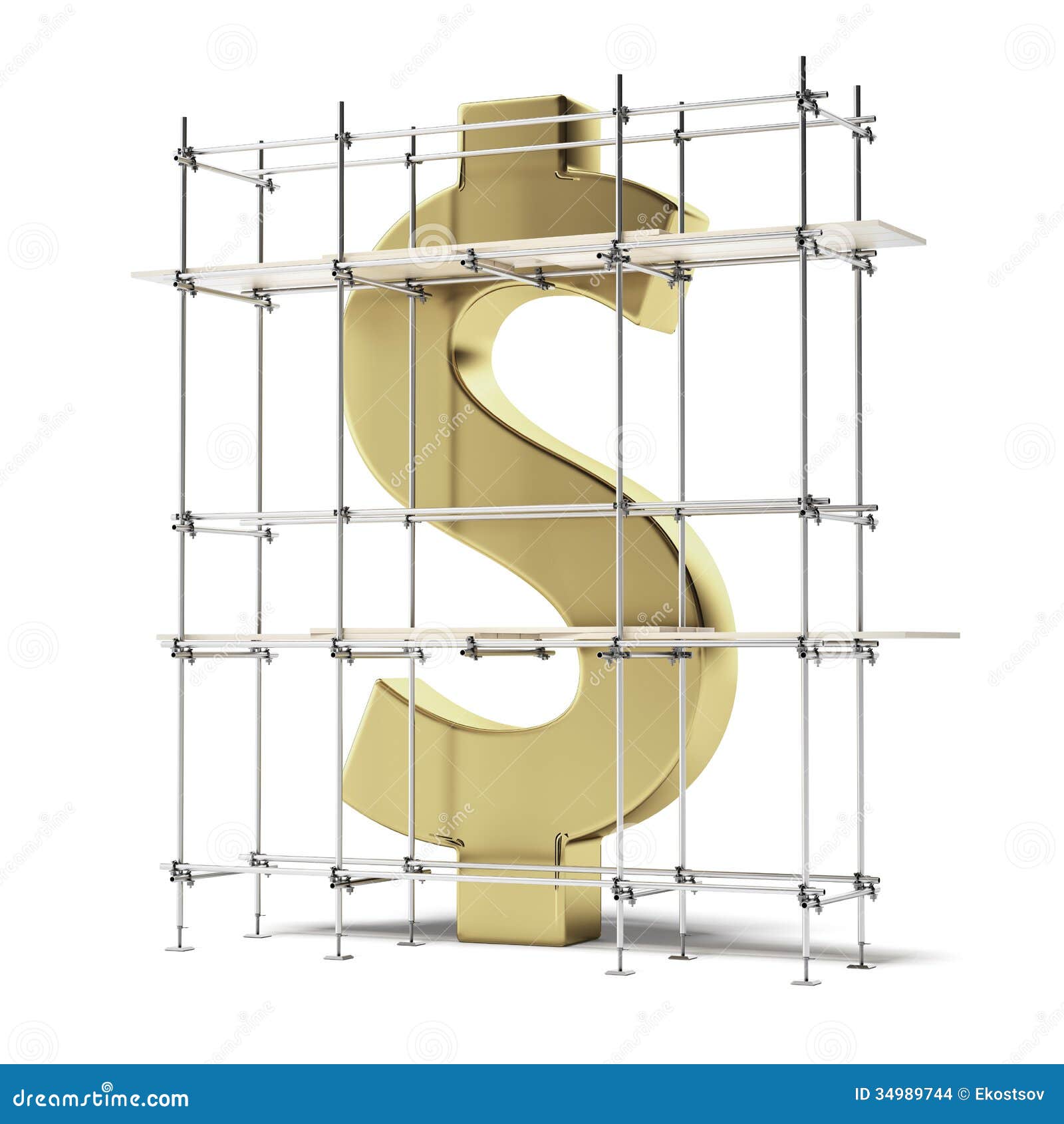 Goldenes Dollarzeichen Mit Gestell Stock Abbildung - Illustration von ...
