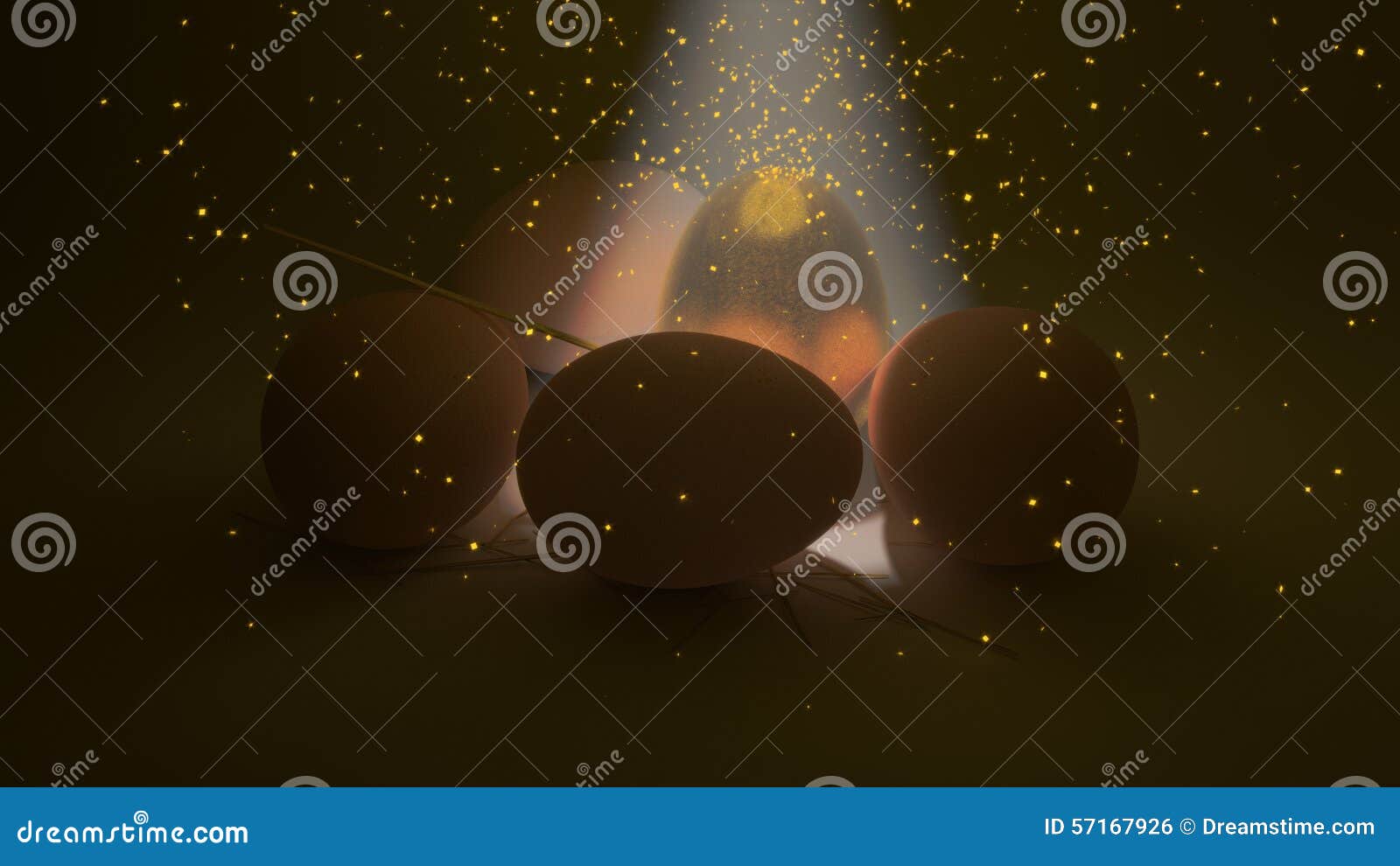 Goldenes Ei mit Scheinen stock abbildung. Illustration von funkelt ...