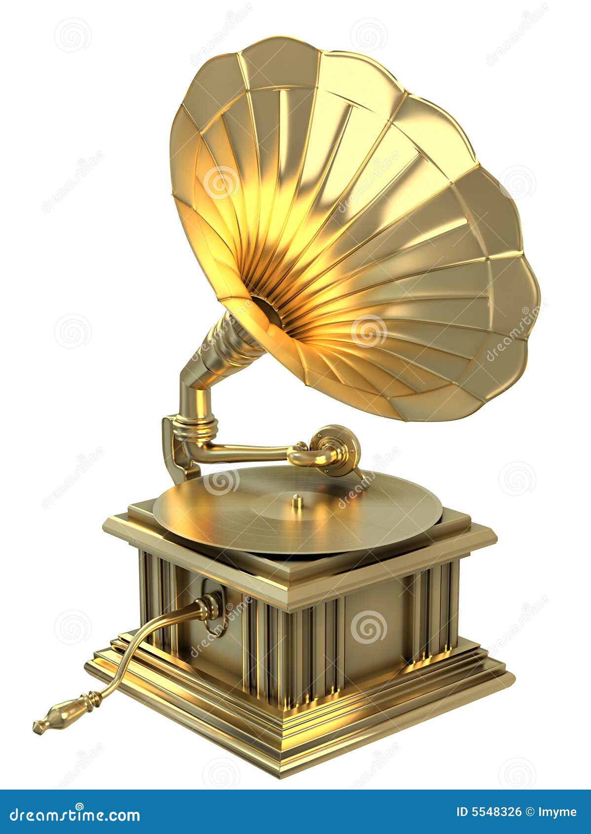 Goldenes Grammophon stock abbildung. Illustration von messing - 5548326