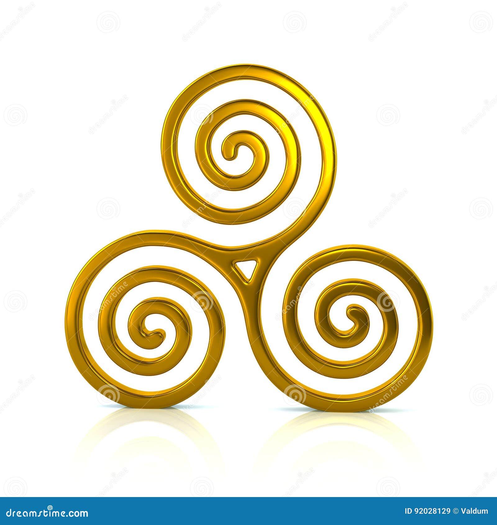 Goldenes Triskele-Symbol stock abbildung. Illustration von strudel ...