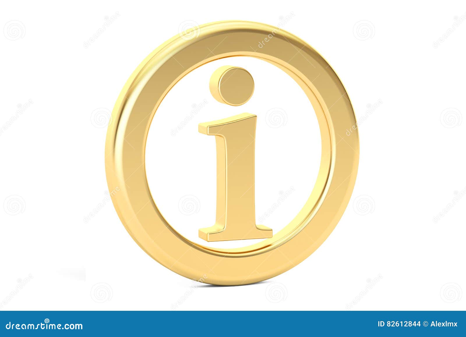 Goldenes Zeichen Der Informationen, Symbol 3d Stock Abbildung ...