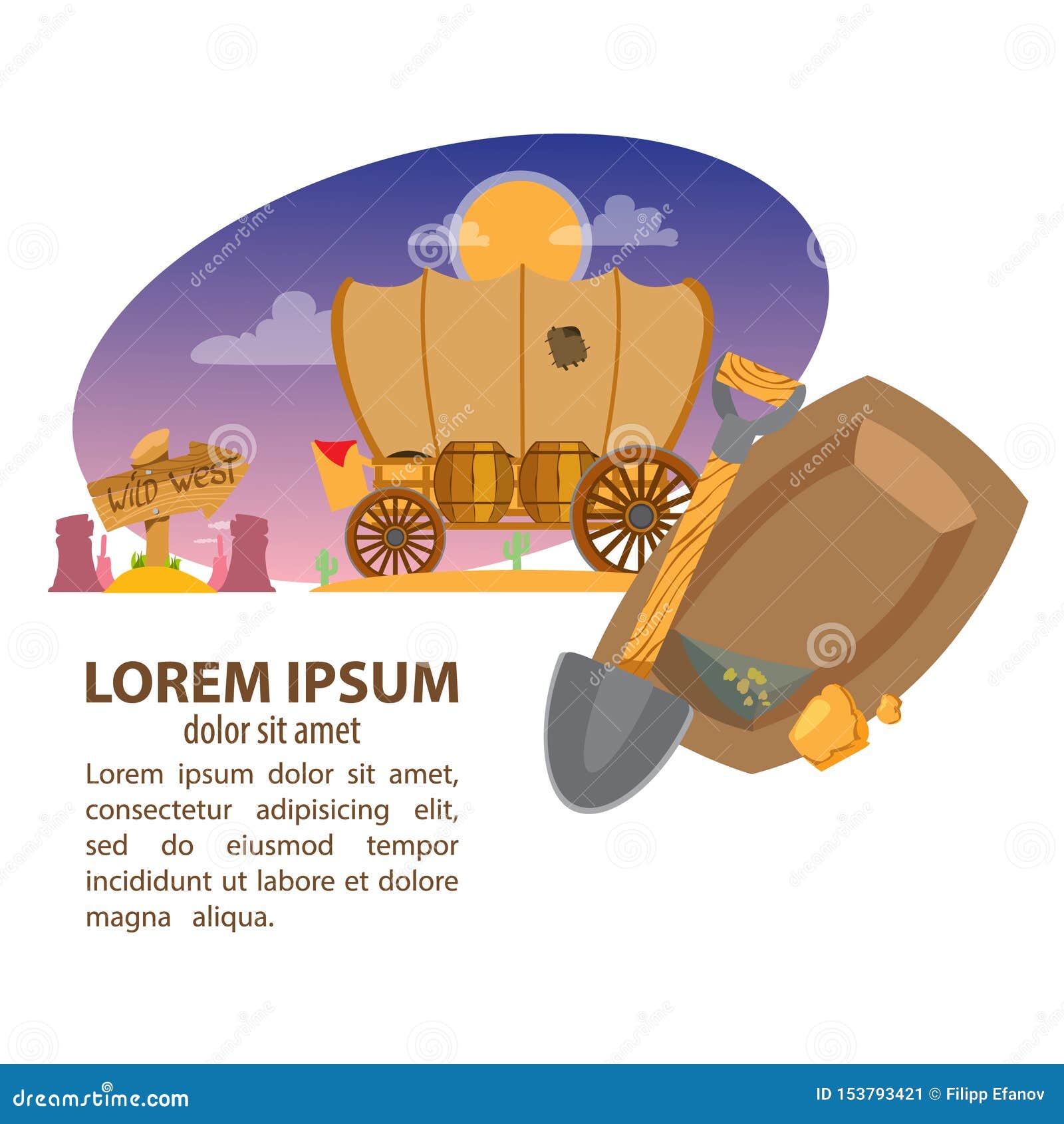 Goldfield. Mining Equipment. Illustration In The Style Of The Wild West ...