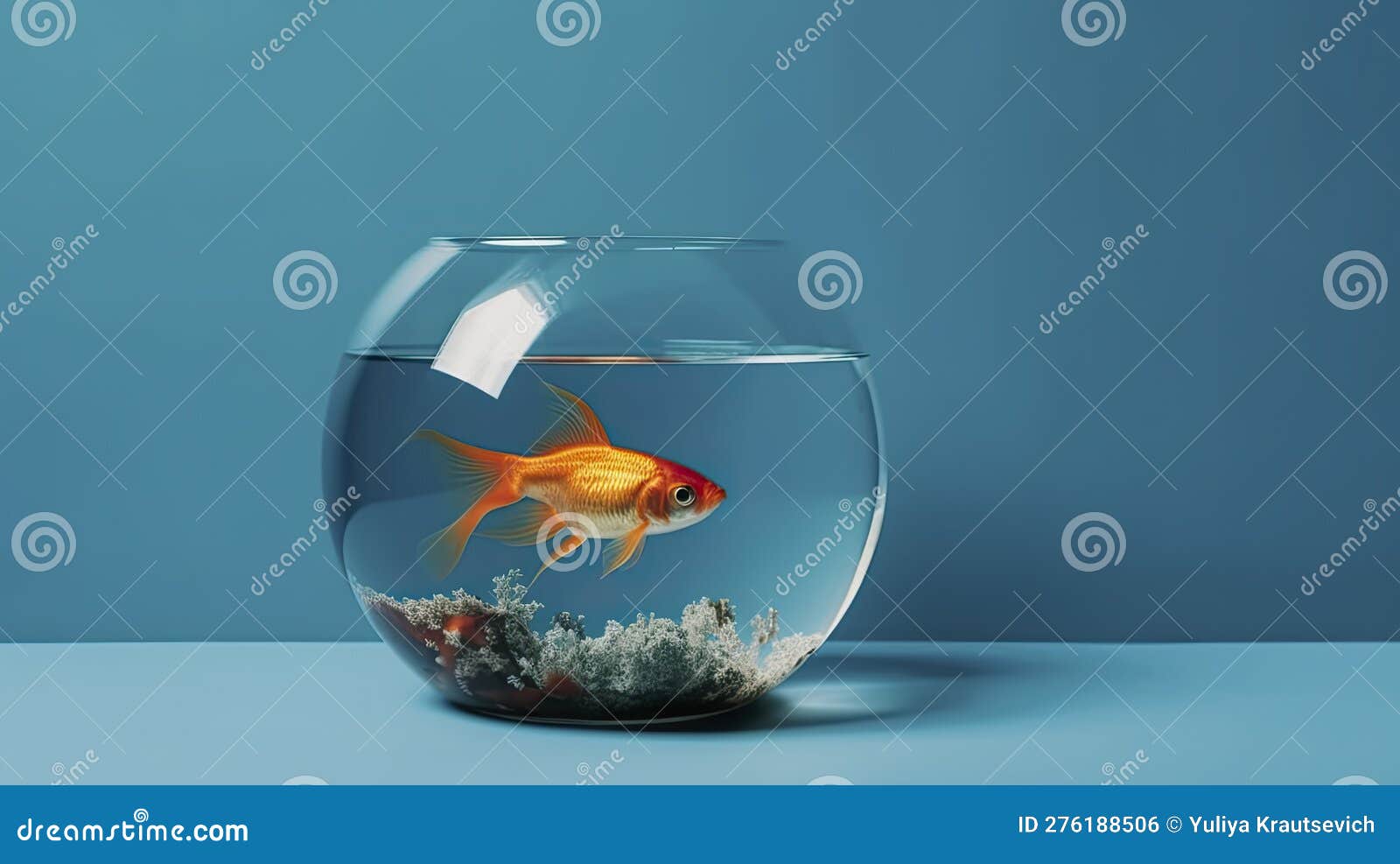 Goldfish in Aquarium. Copy Space Stock Illustration - Illustration of ...