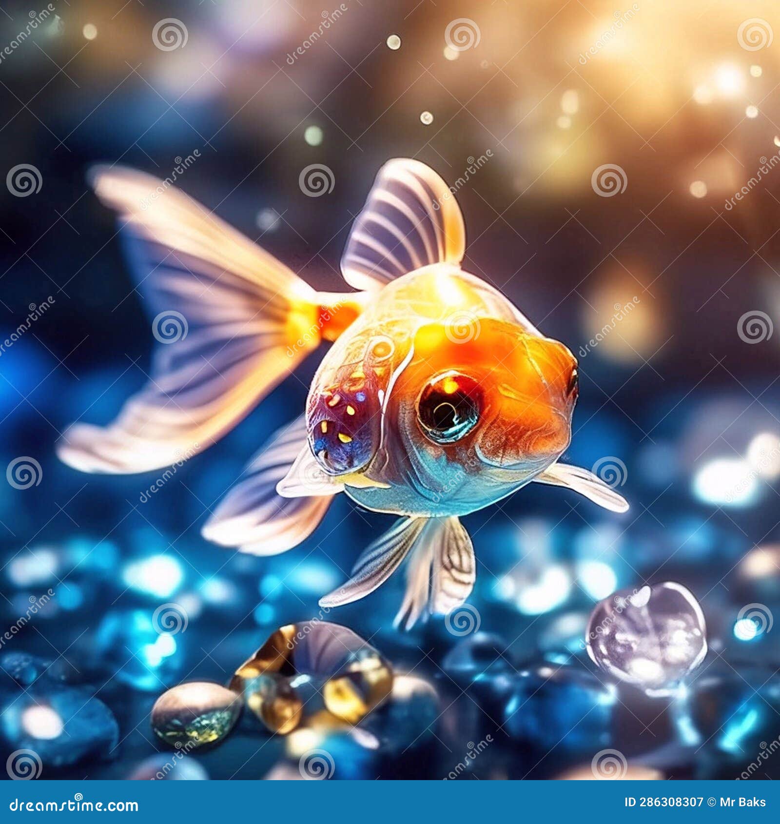 Goldfish close-up. stock illustration. Illustration of gold - 286308307