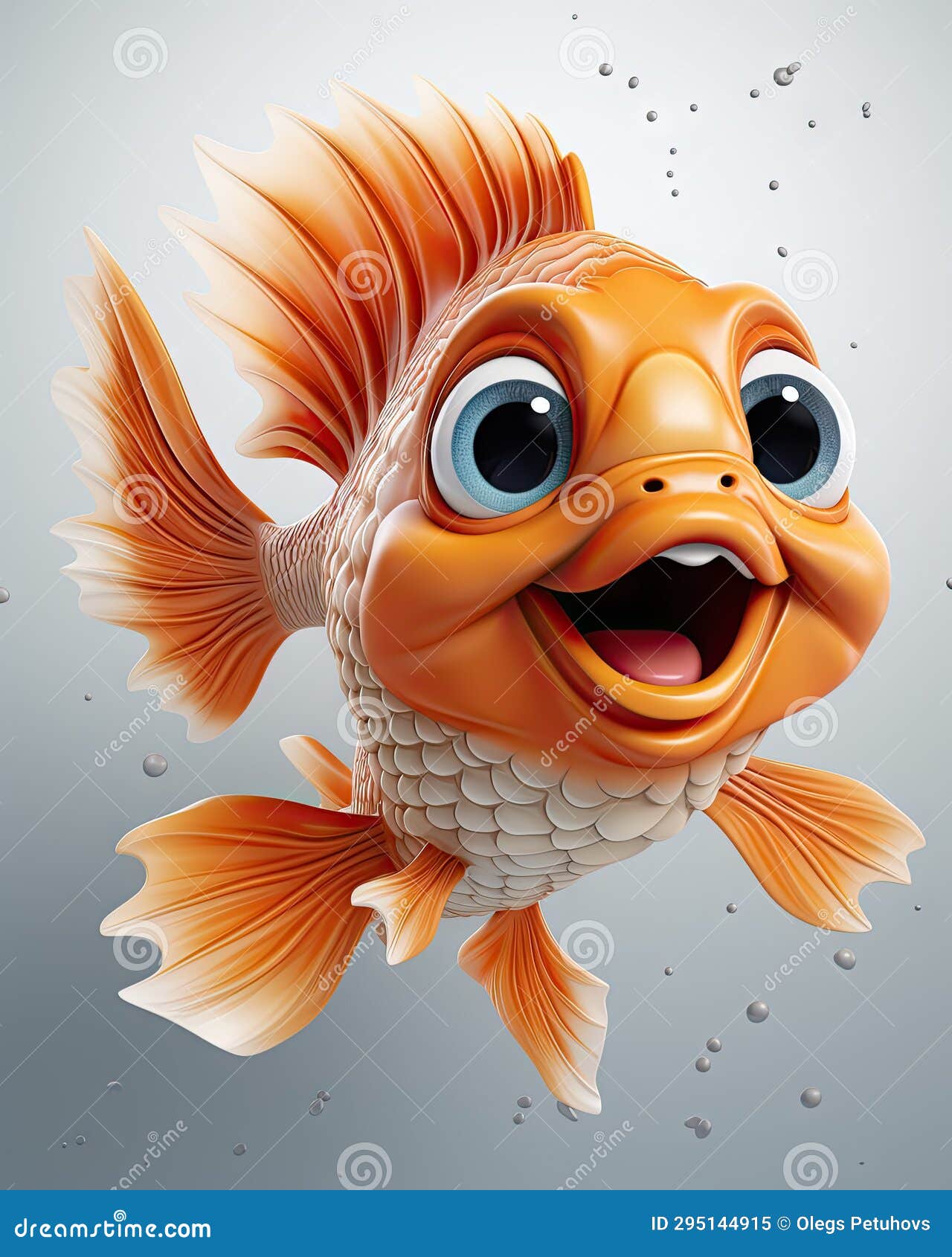 A Goldfish with Big Eyes and a Smile on Its Face. Generative Ai Stock ...