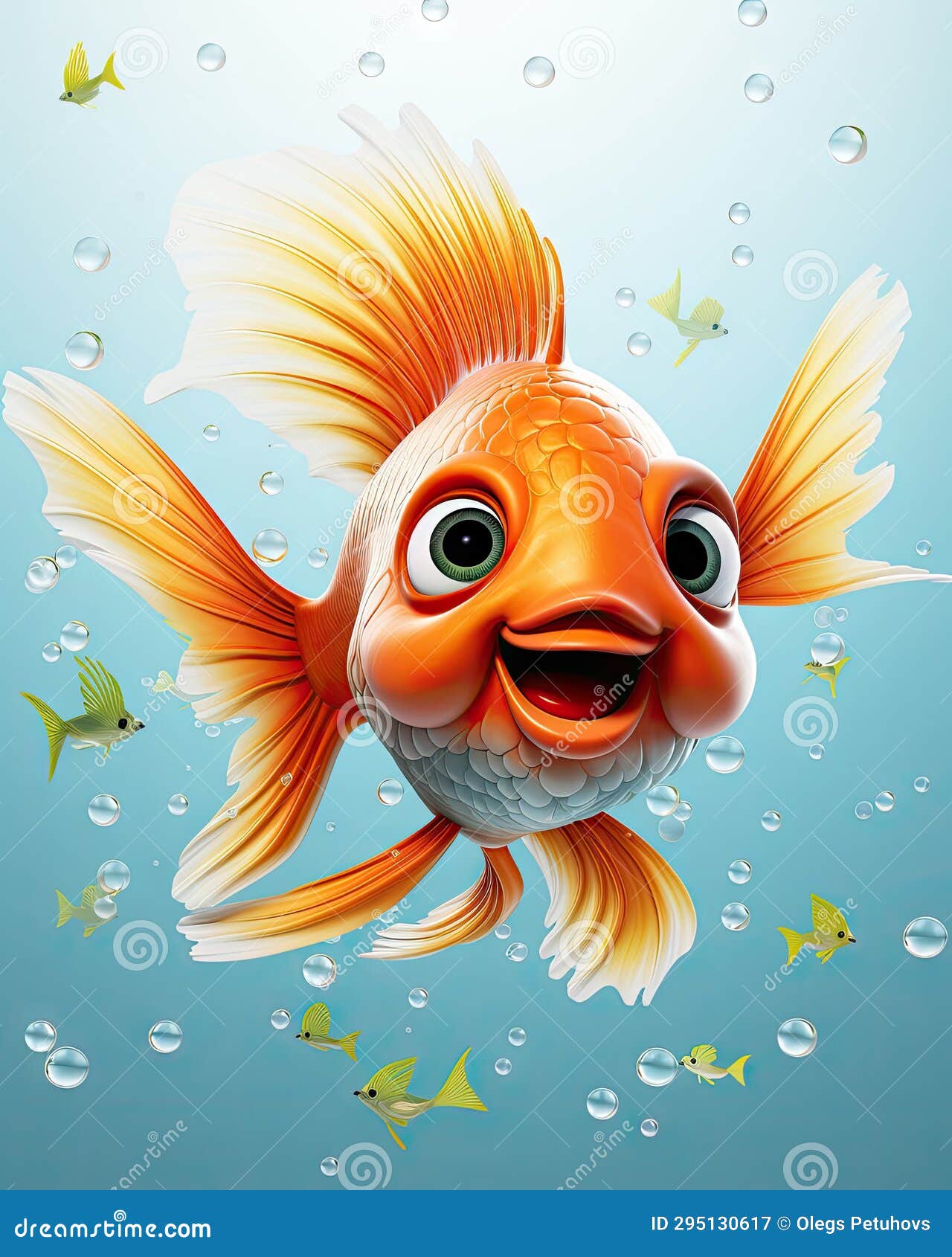A Goldfish with Big Eyes and a Smile on it S Face. Generative Ai Stock ...
