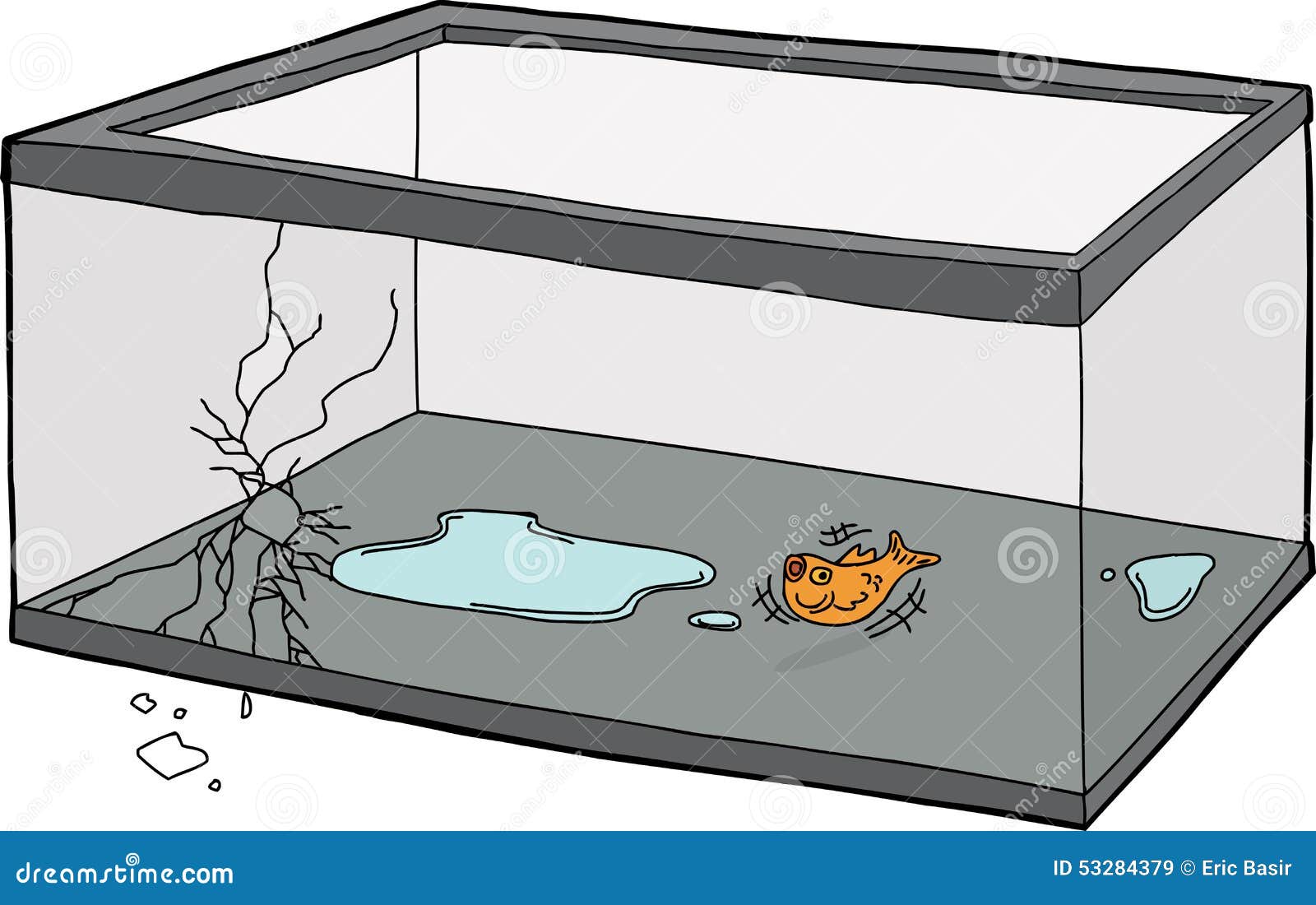 Goldfish Flopping in Empty Tank Stock Illustration - Illustration of ...