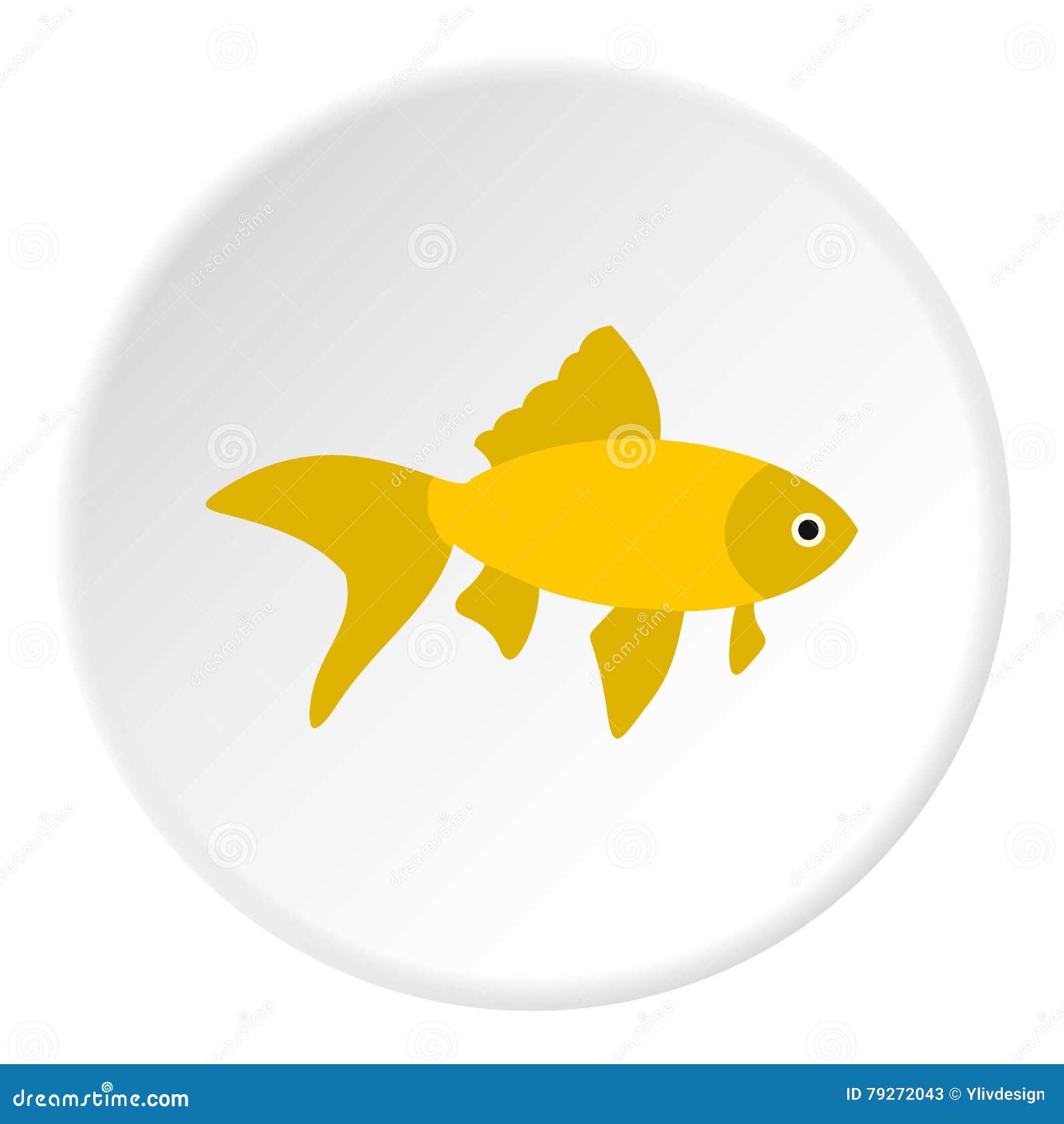 Goldfish icon, flat style stock vector. Illustration of deep - 79272043