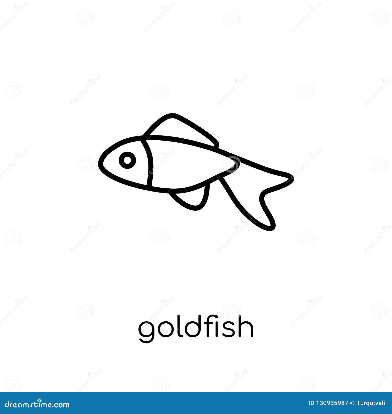 Goldfish Icon. Trendy Modern Flat Linear Vector Goldfish Icon on Stock ...
