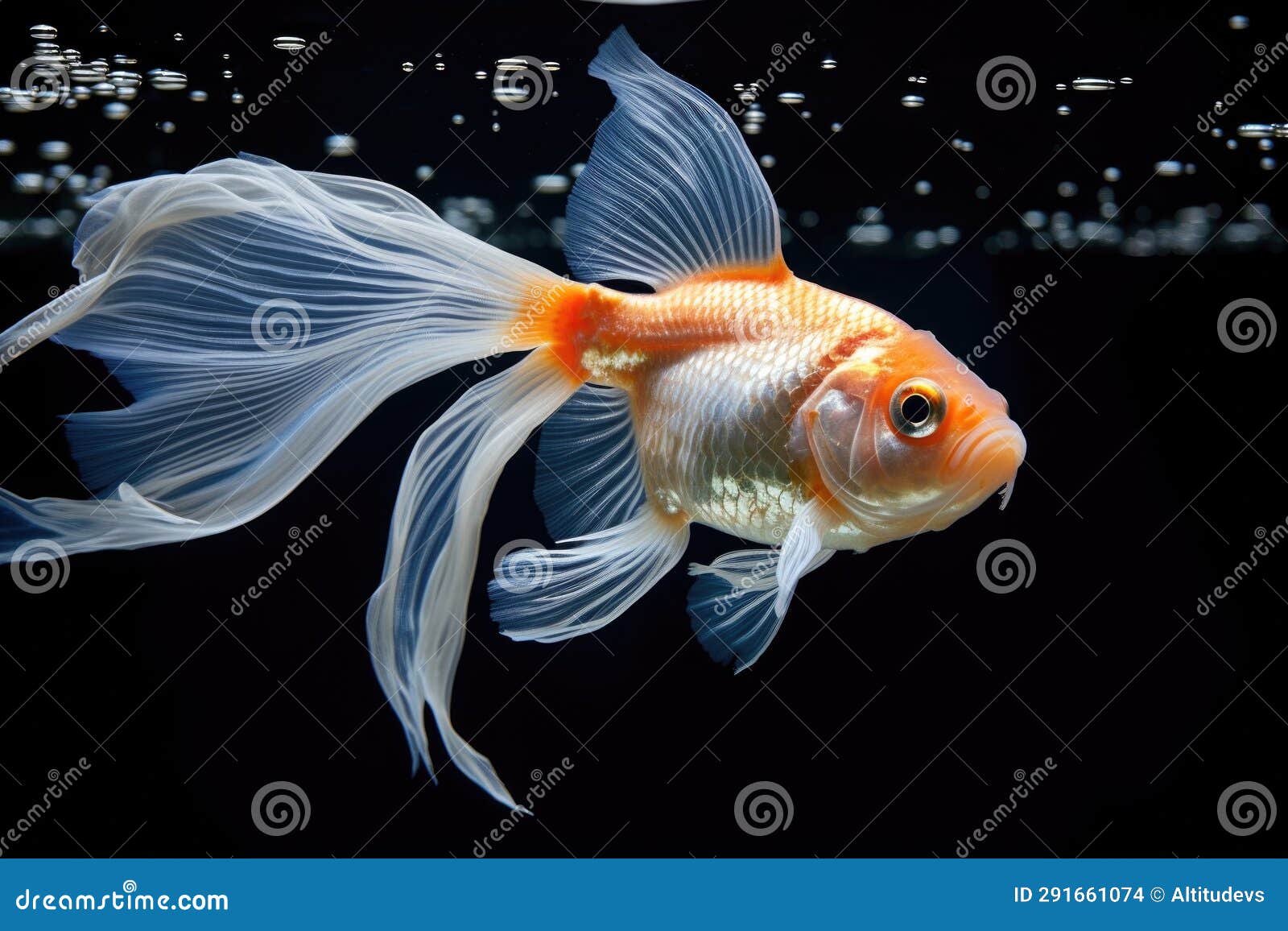 A Goldfish Investigating Its Reflection in the Aquarium Glass Stock ...
