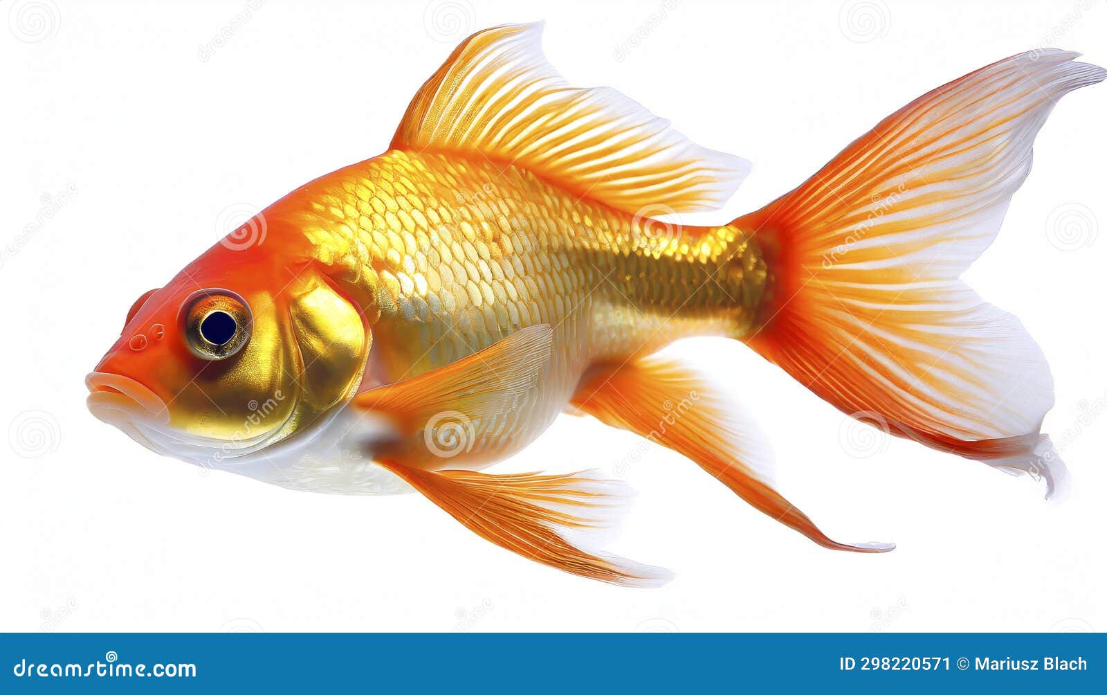 Goldfish Isolated on White Background Stock Illustration - Illustration ...