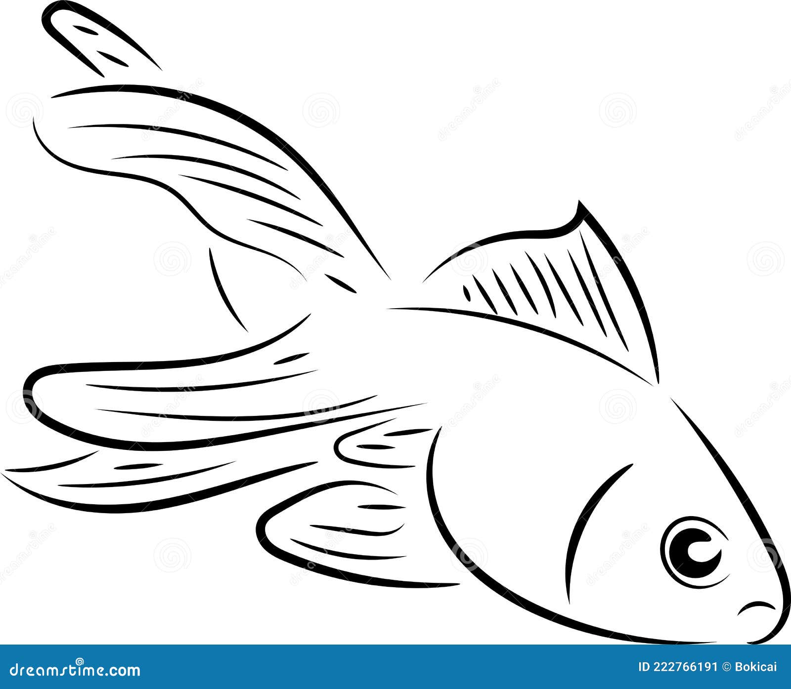 Goldfish Line Art, Goldfish Vector, Goldfish Illustration, Goldfish ...