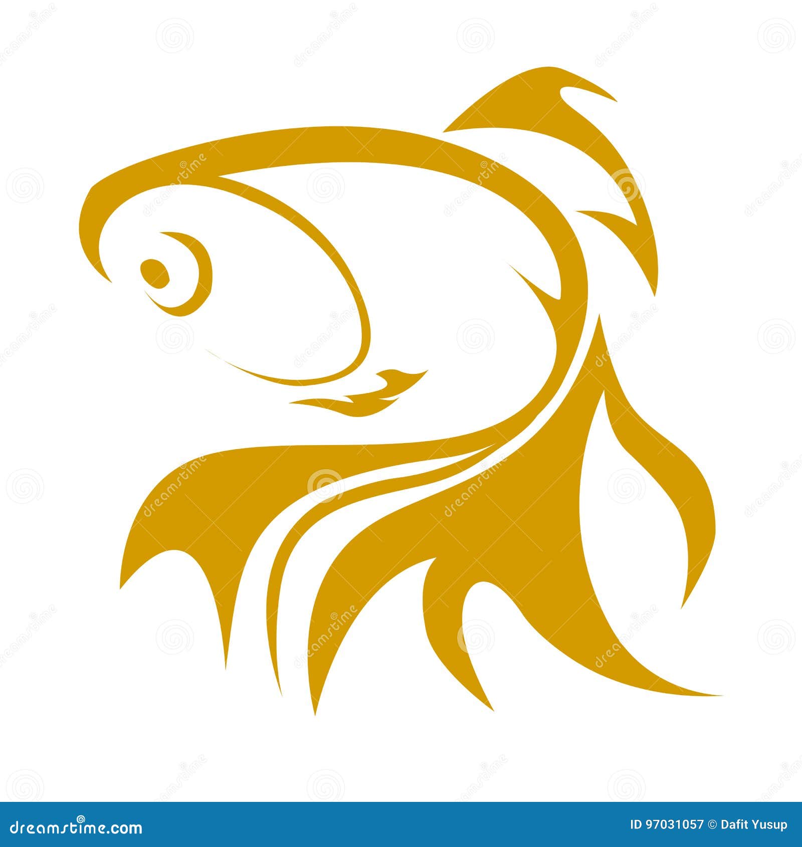 Goldfish Logo illustration stock illustration. Illustration of golden ...