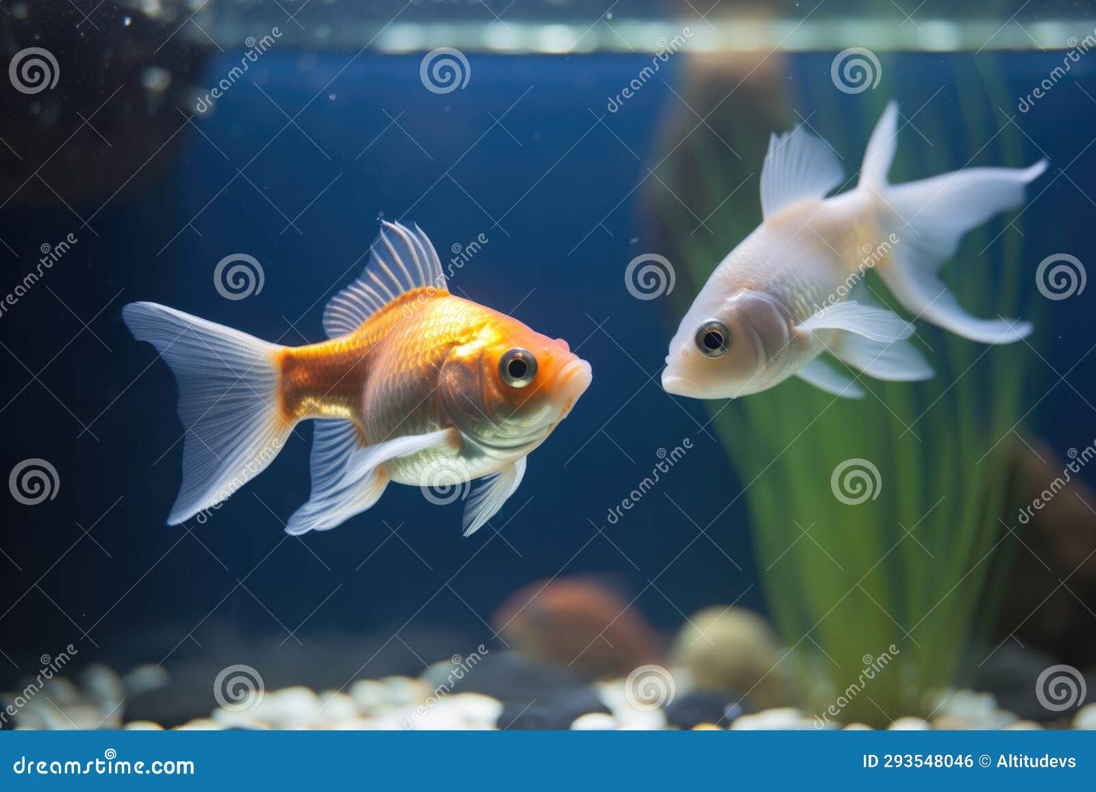 A Goldfish Looking at Another Fish in a Larger Tank Stock Photo - Image ...
